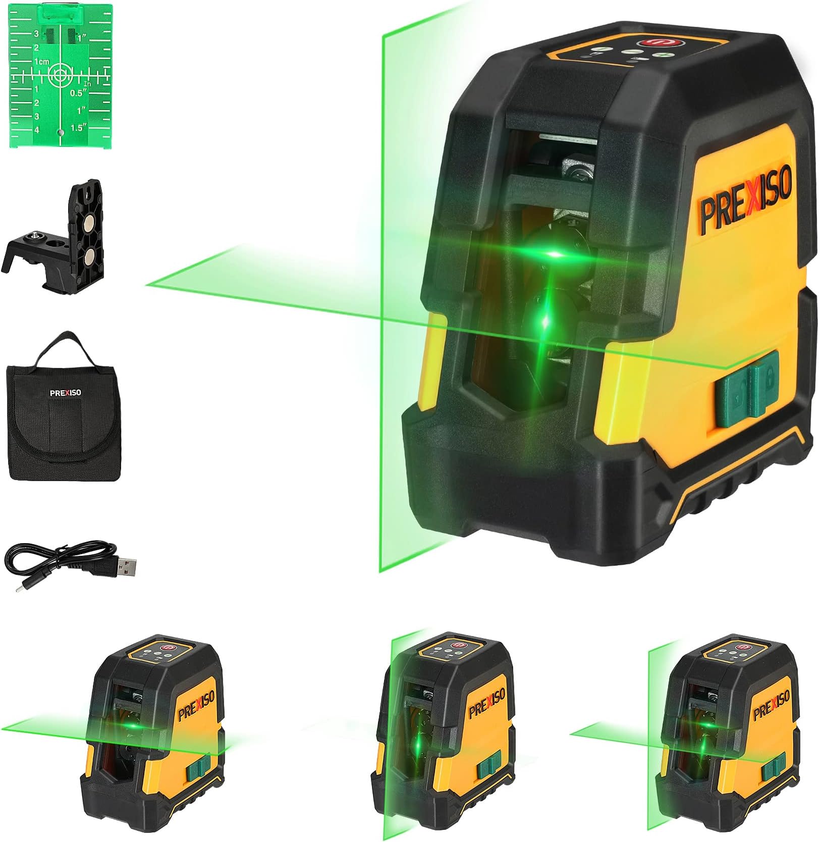 PREXISO 360° Laser Level with Tripod, 100Ft Self Leveling Cross Line ...