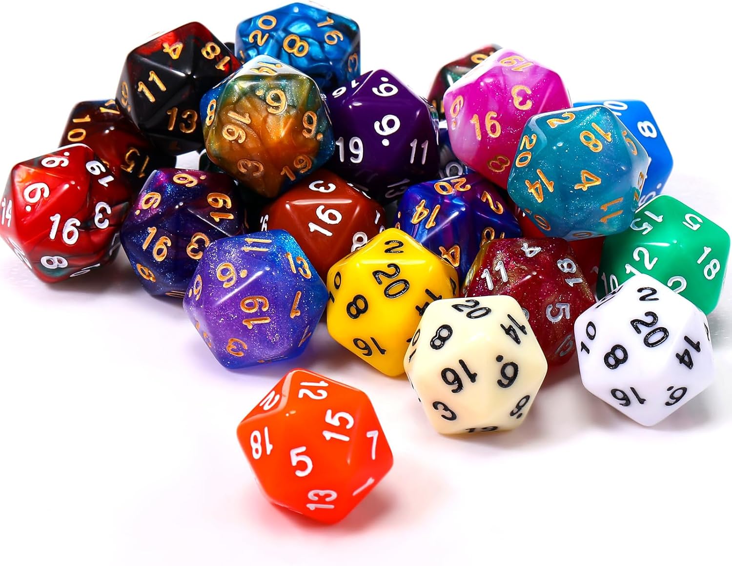 Amazon.com: TecUnite 25 Pieces Polyhedral Dice Set with Black Pouch for ...