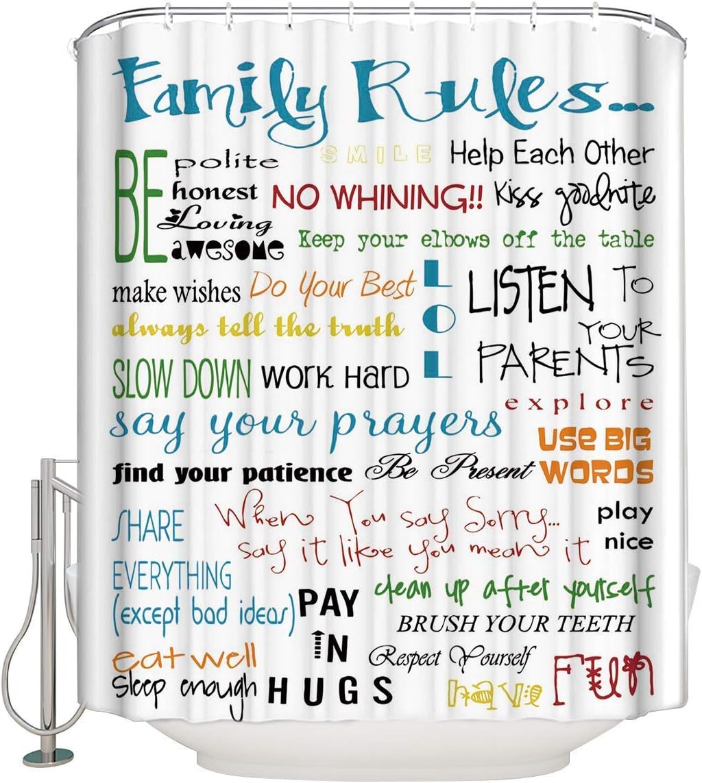 Amazon.com: Family Rules Educational Waterproof Fabric Polyester ...