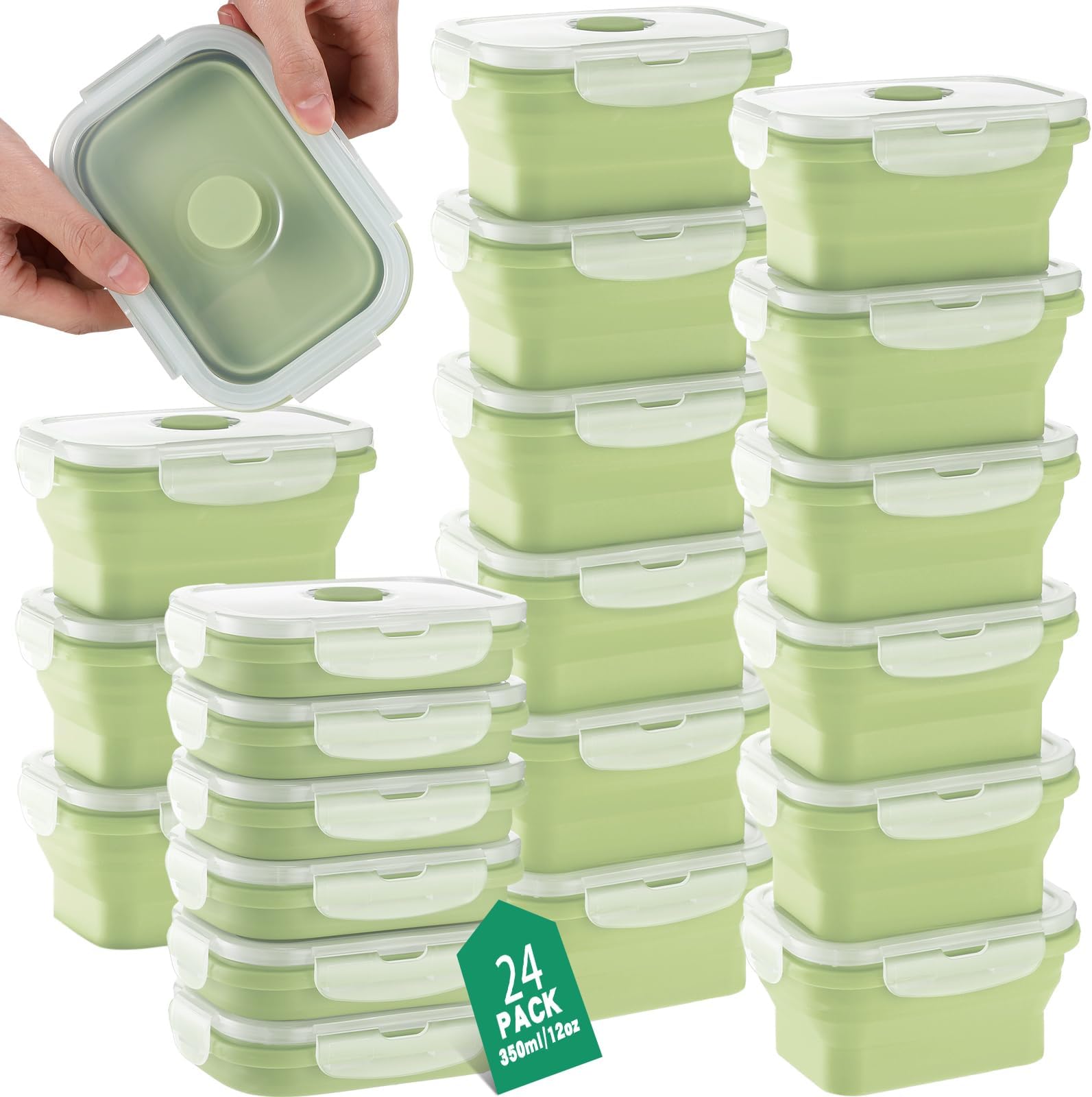 Amazon.com: Maxcheck Set of 24 Silicone Collapsible Food Storage ...