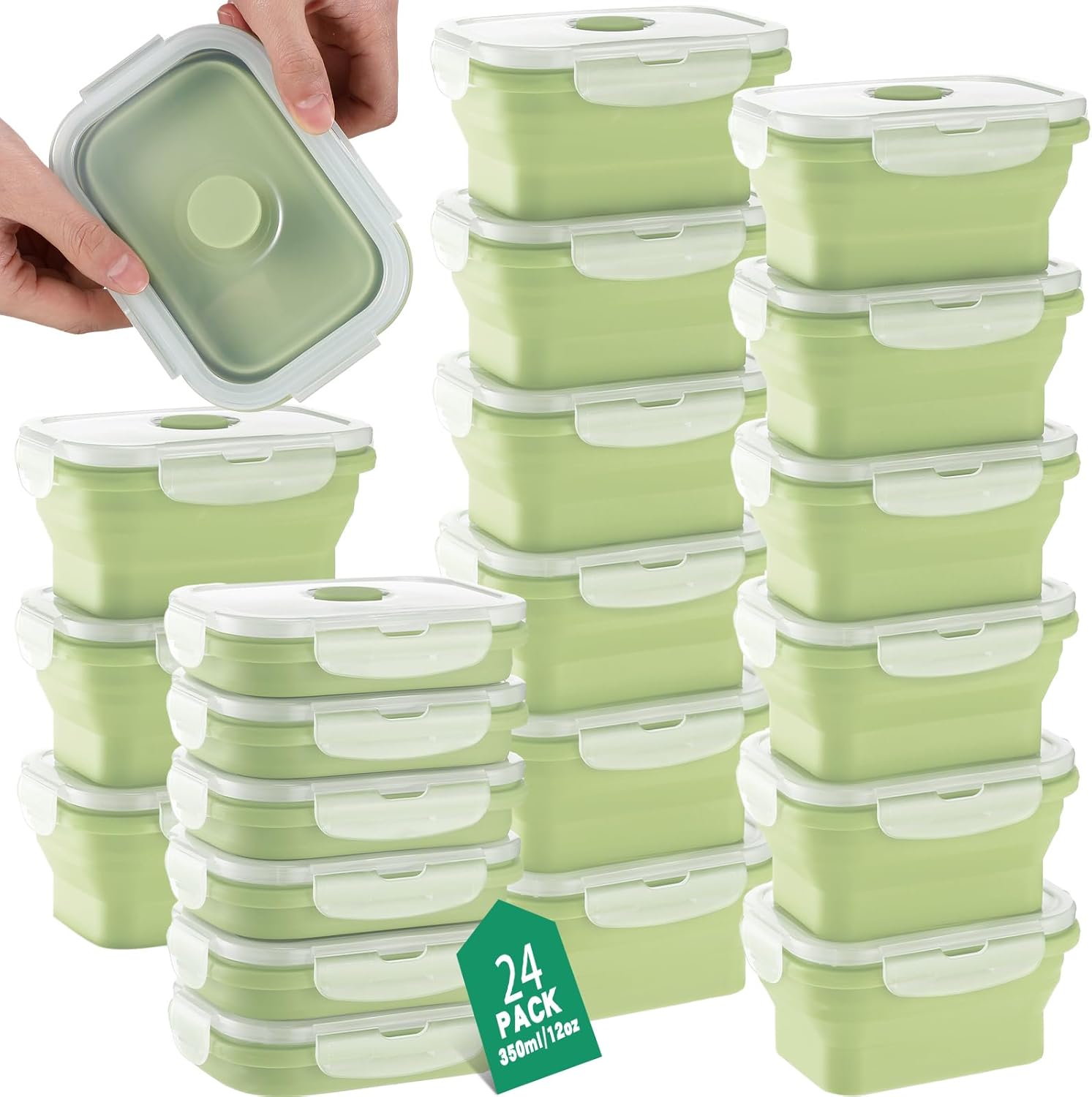 Amazon.com: Maxcheck Set of 24 Silicone Collapsible Food Storage ...