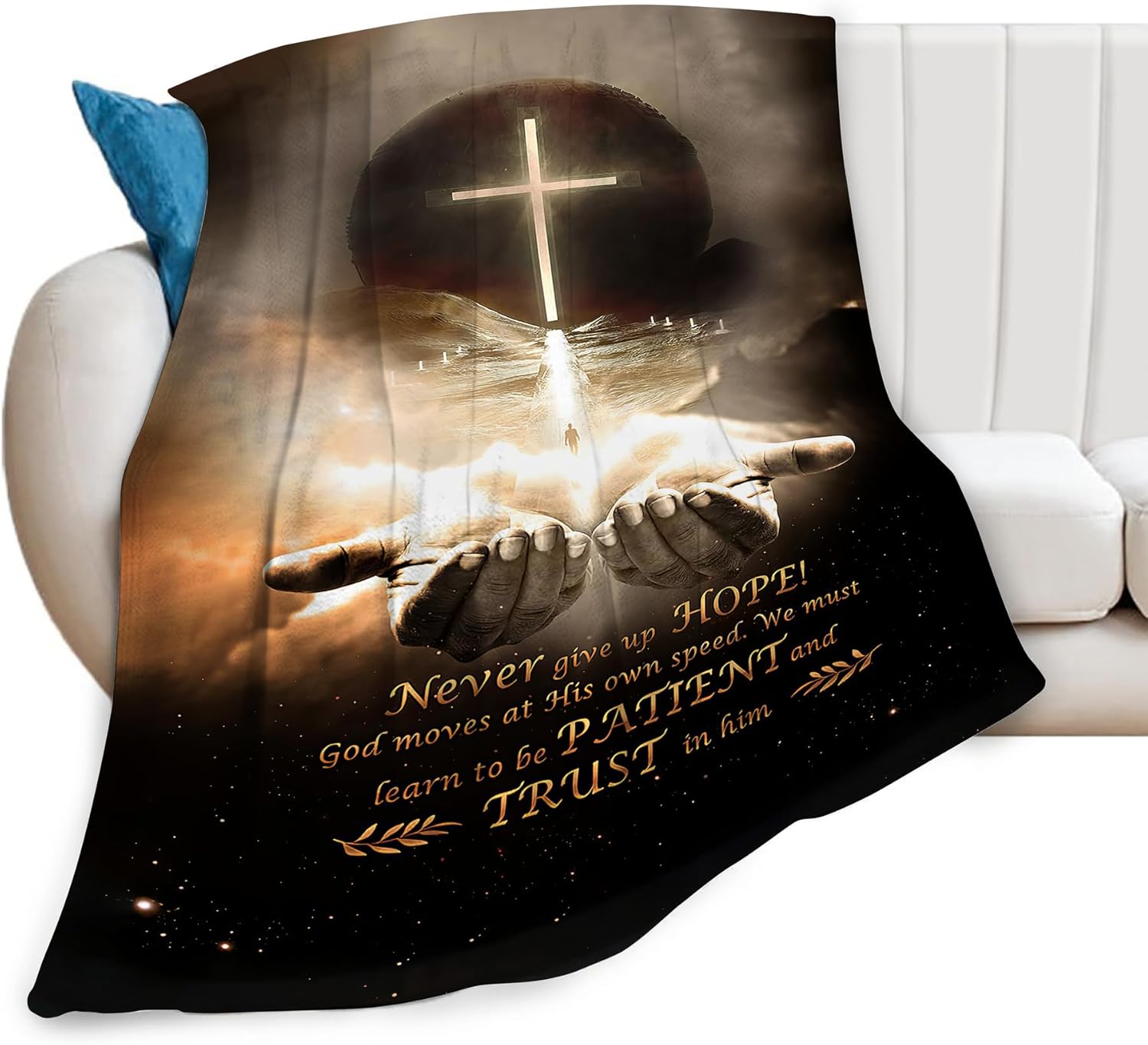 Amazon.com: Christian Blanket Cross Hand of God Throw Blanket for Men ...