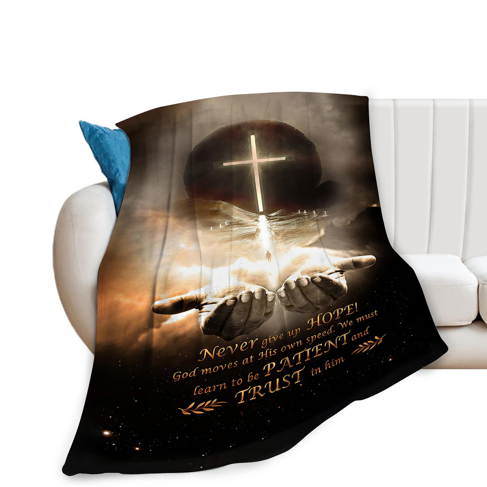 Amazon.com: Christian Blanket Cross Hand of God Throw Blanket for Men ...