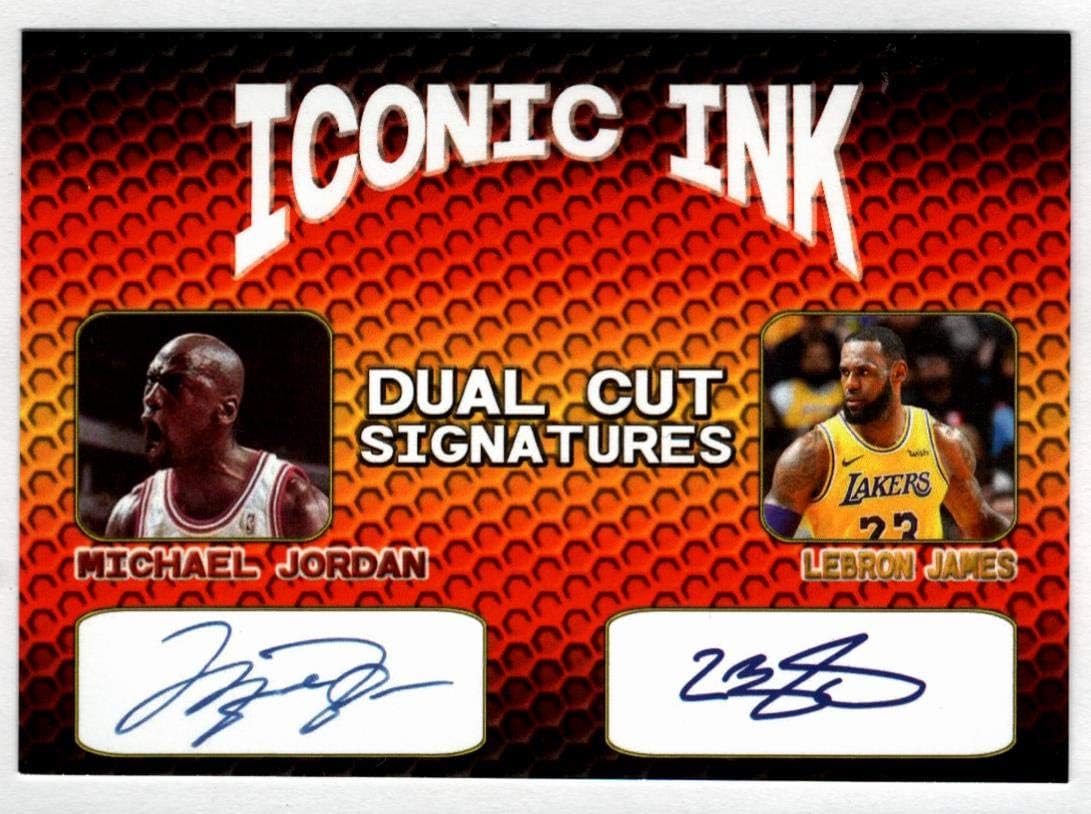 Amazon.com: MIchael Jordan Lebron James Iconic Ink Dual Cut Signatures ...