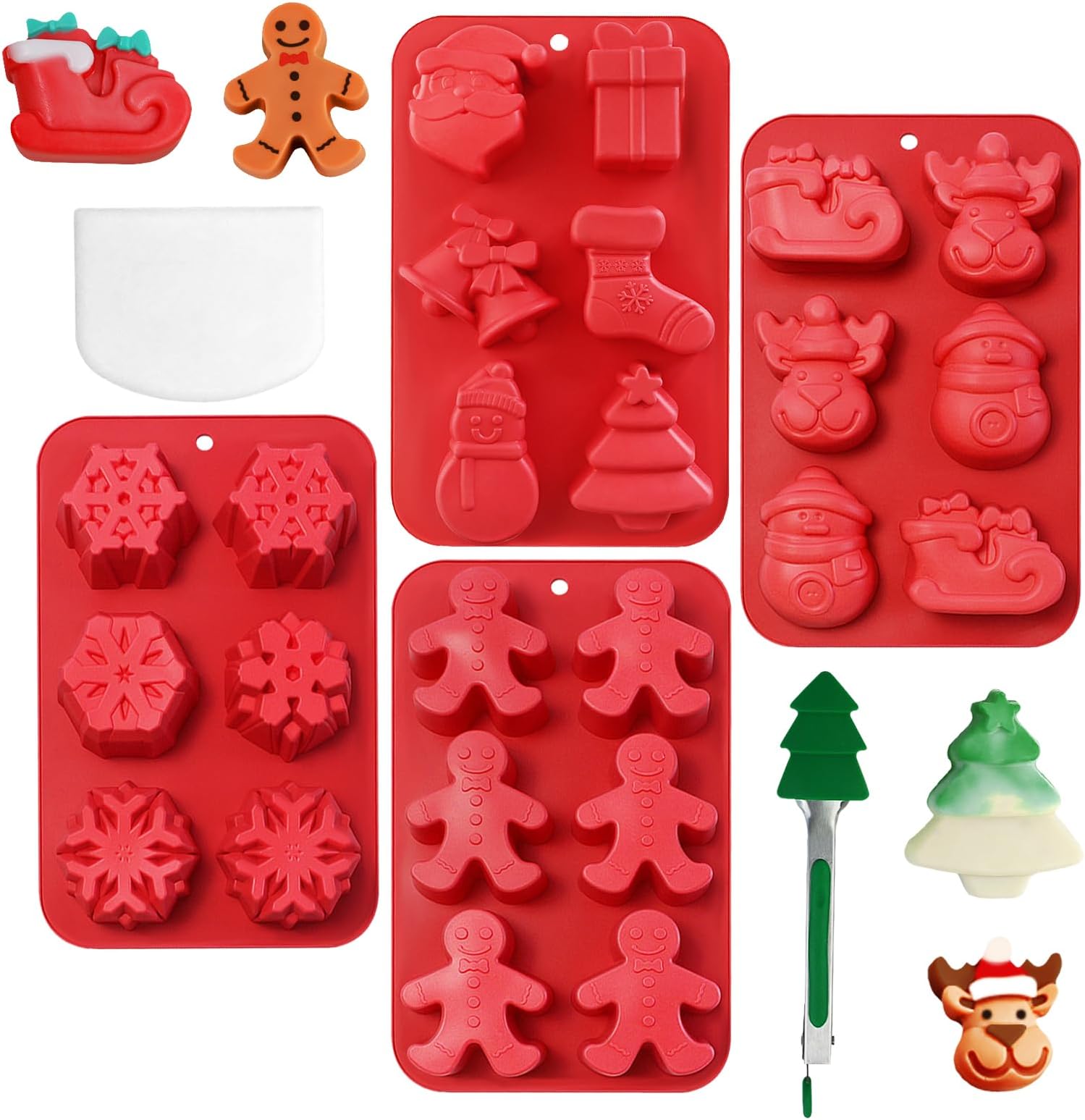 Amazon.com: Webake Gingerbread Man Silicone Mold, 6-Cavity Christmas ...