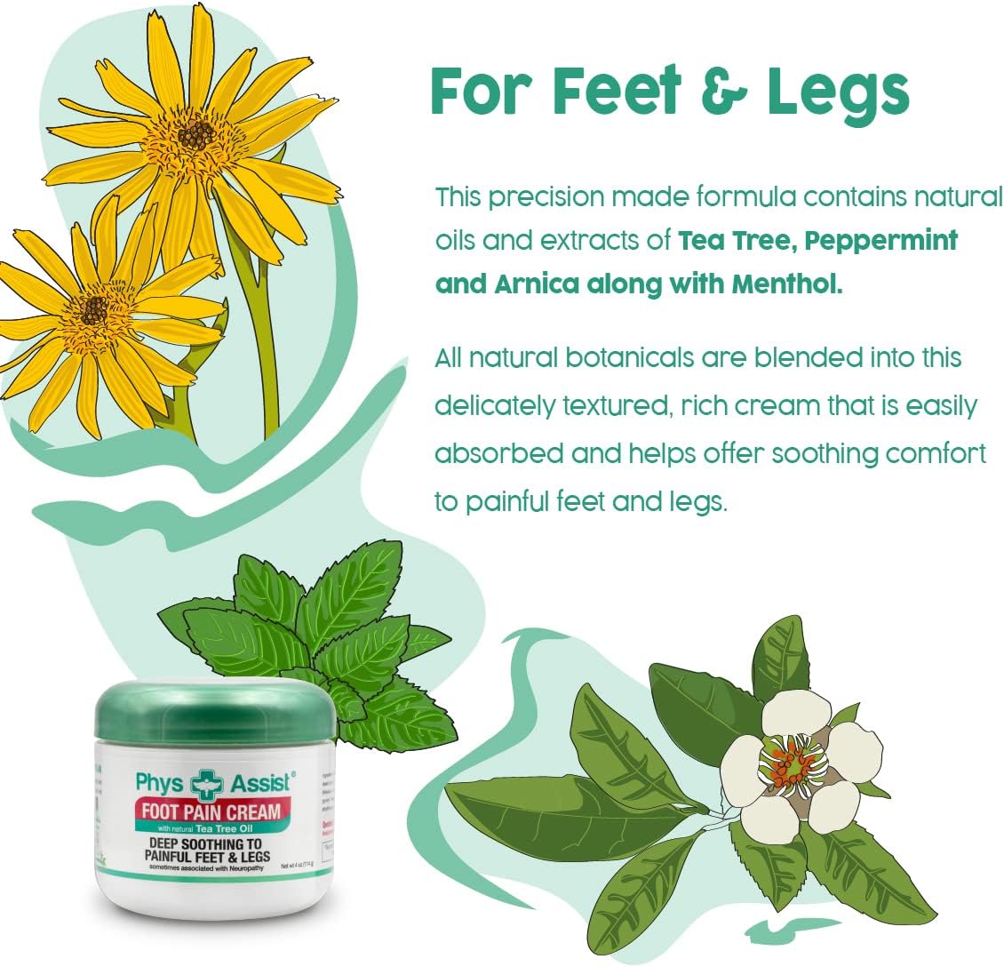 Foot Pain Cream Combo 4 oz jar + 1.5 oz, Soothing Relief for Feet and ...