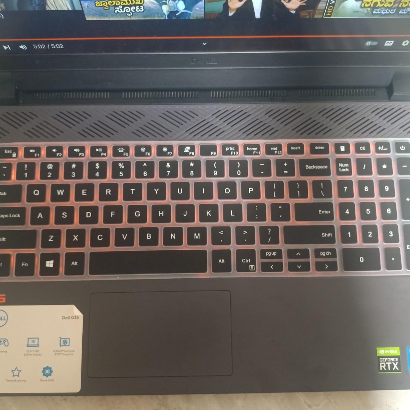 RAYA Silicone Keyboard Skin Cover for Dell G15 Series 15.6 inch Laptops ...