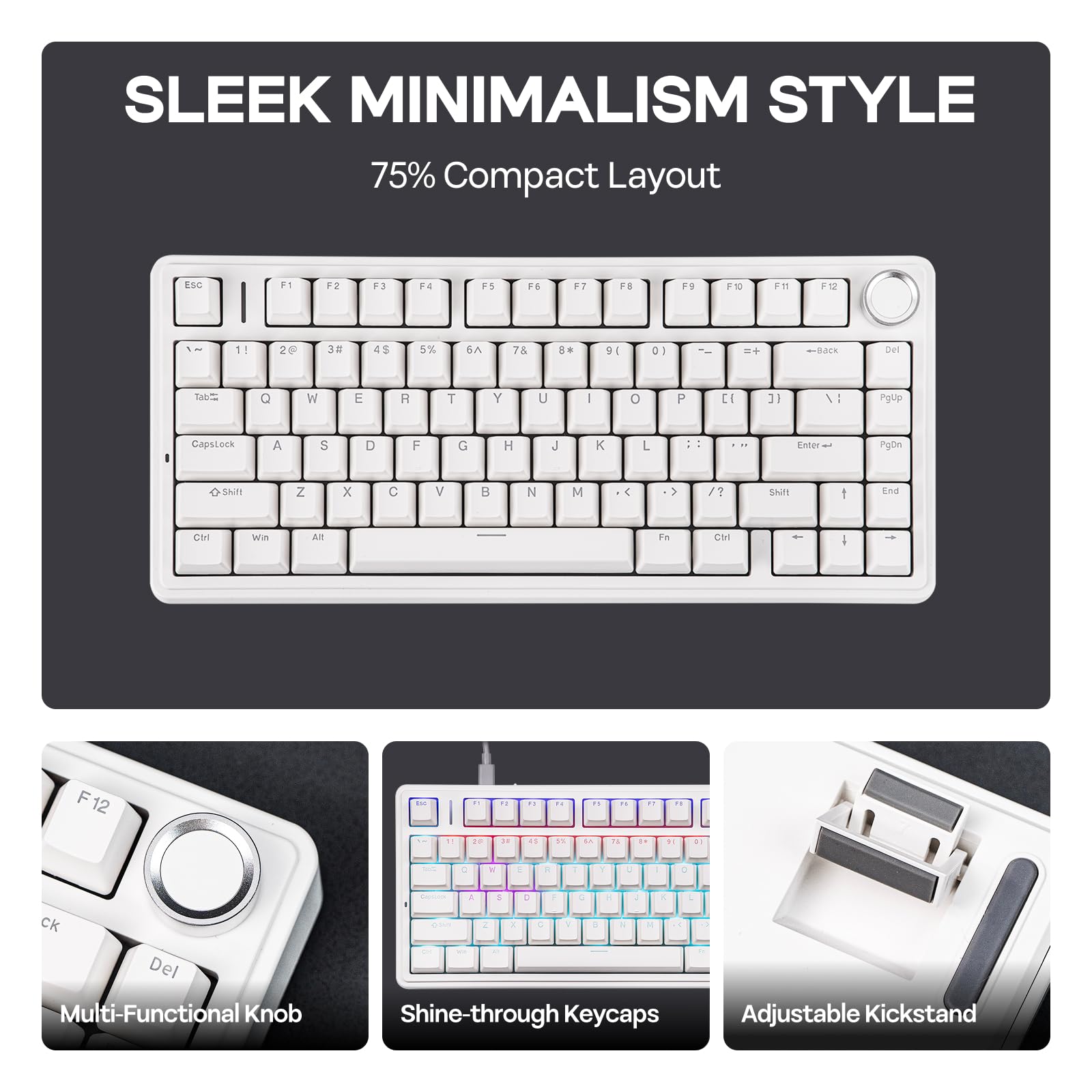 Snapklik.com : EPOMAKER Aula F75-Wired 75% Gaming Keyboard