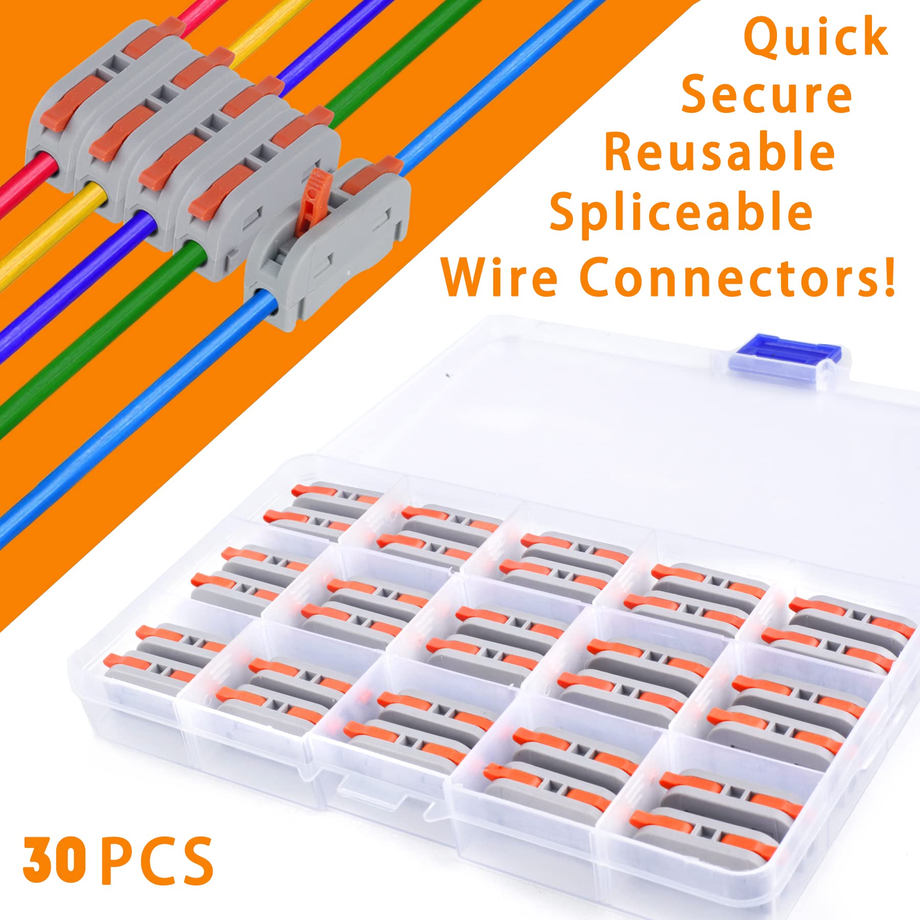 Snapklik.com : Lever Wire Nut Connectors Terminals Kit, 1 To 1 Inline ...