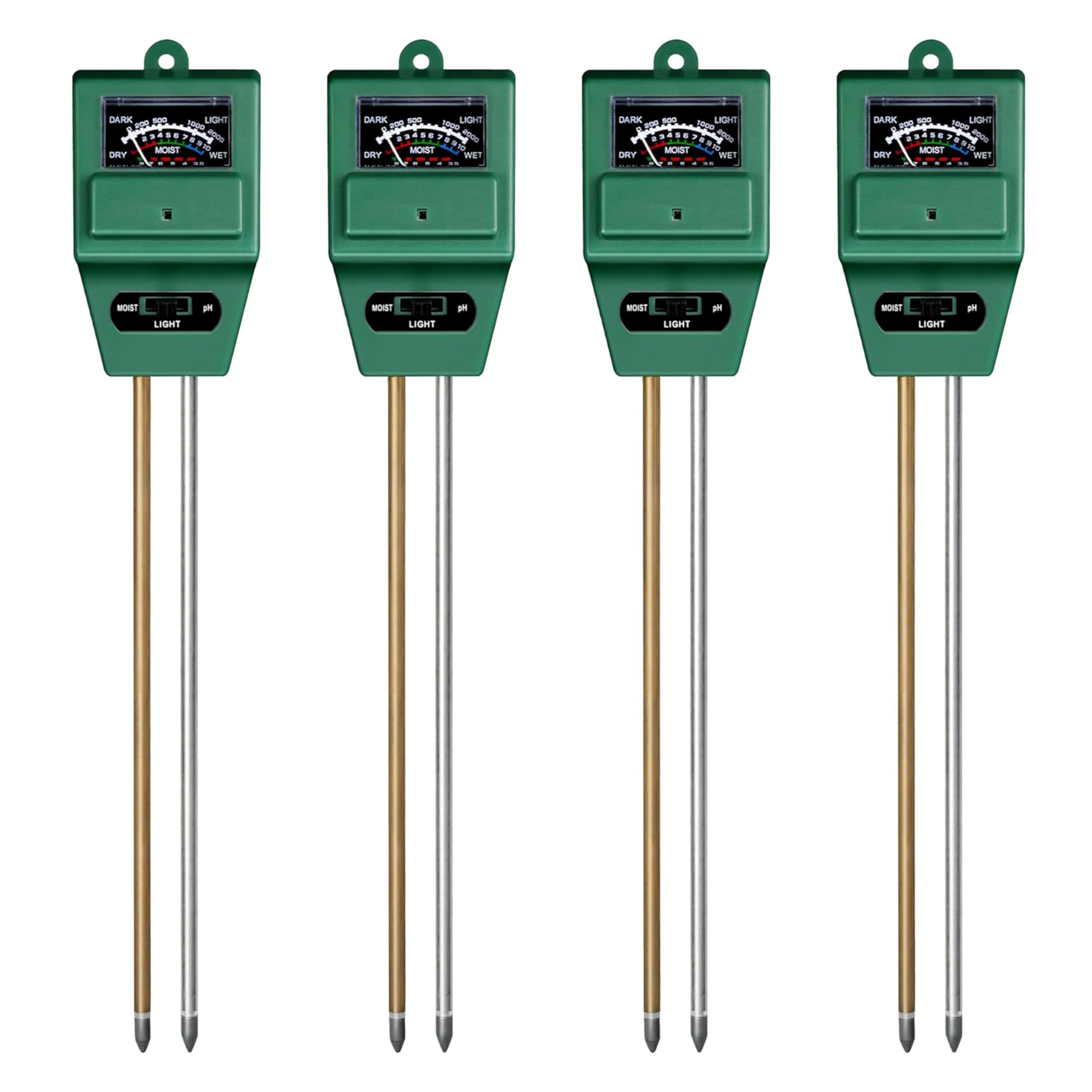 Amazon.com : iPower 4-Pack Meter, 3-in-1 Soil Moisture/Light/pH Tester ...