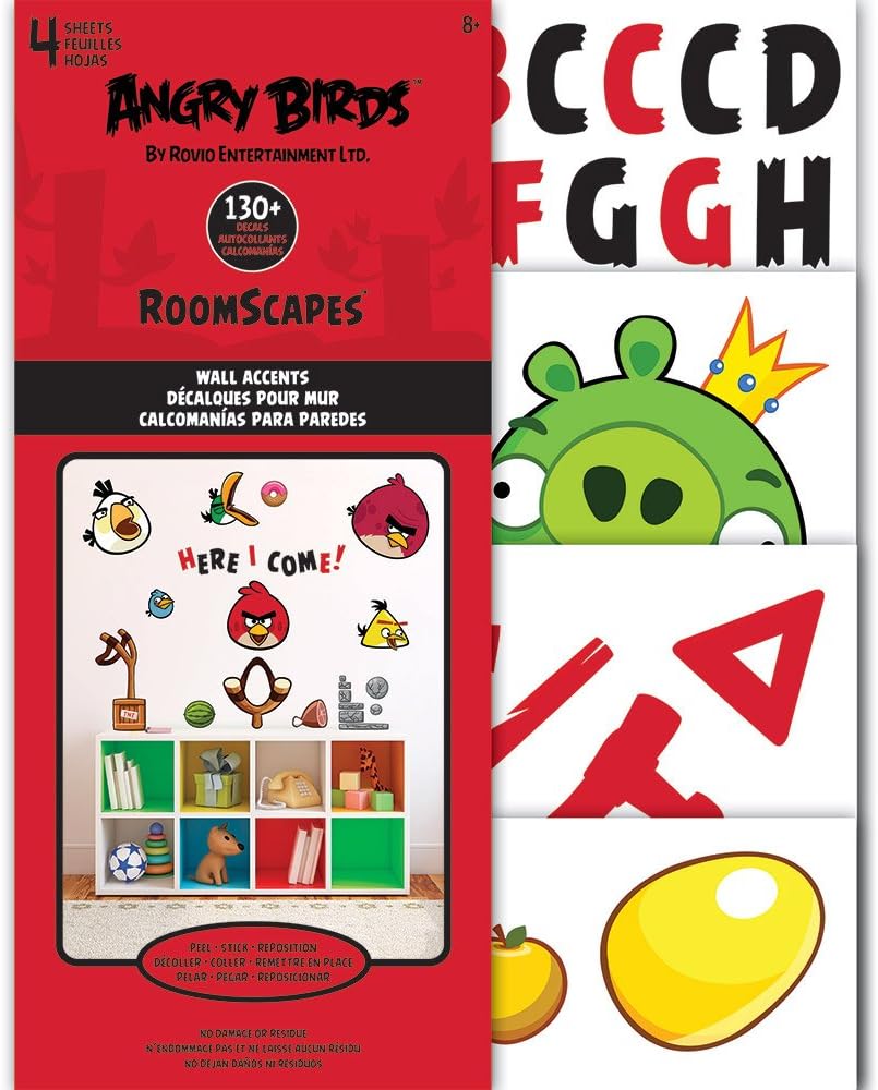 Amazon.com: Angry Birds Decals Wall RoomScapes Peel and Stick : Tools ...