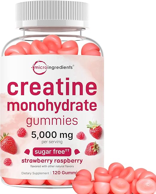 Amazon.com: Creatine Monohydrate Gummies 5,000mg Per Serving, 120 Count ...