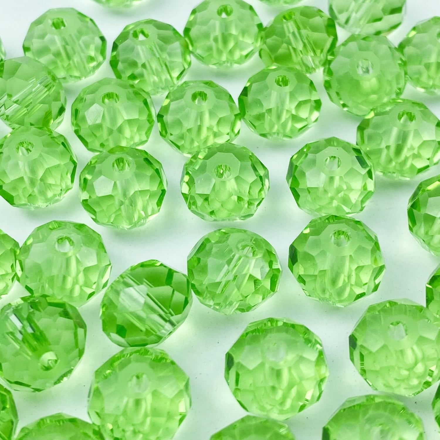 Amazon.com: Honkoolly 100pcs Crystal Glass Beads 8mm Faceted Rondelle ...