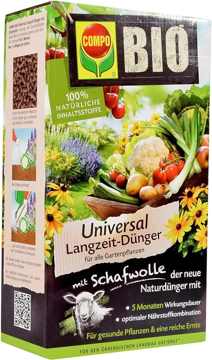 Compo 20273 Organic Universal Long-Lasting Fertilizer with Wool, 2 kg ...