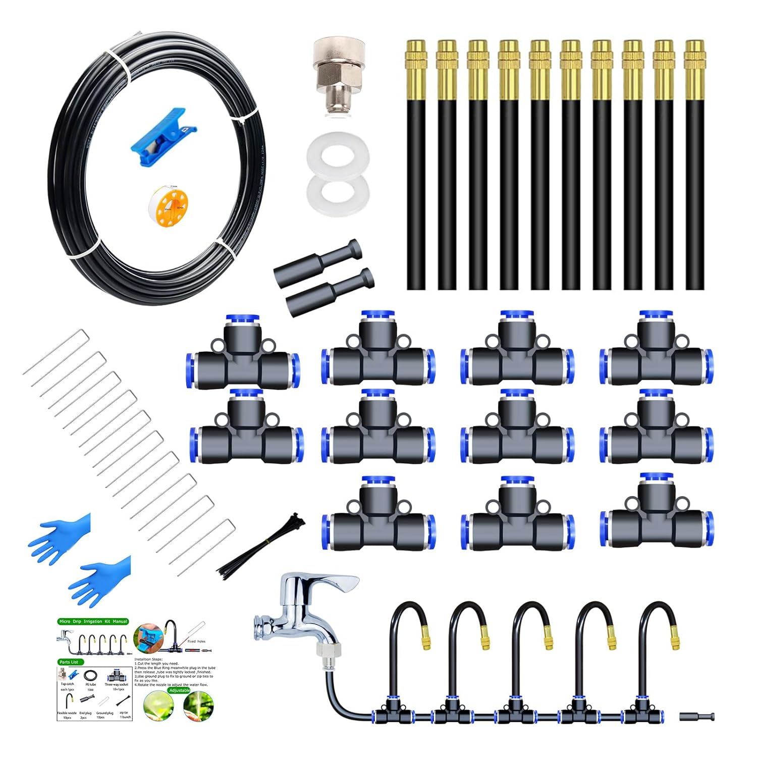 Amazon.com : Supplore 33Ft Micro Garden Watering Drip Irrigation System ...