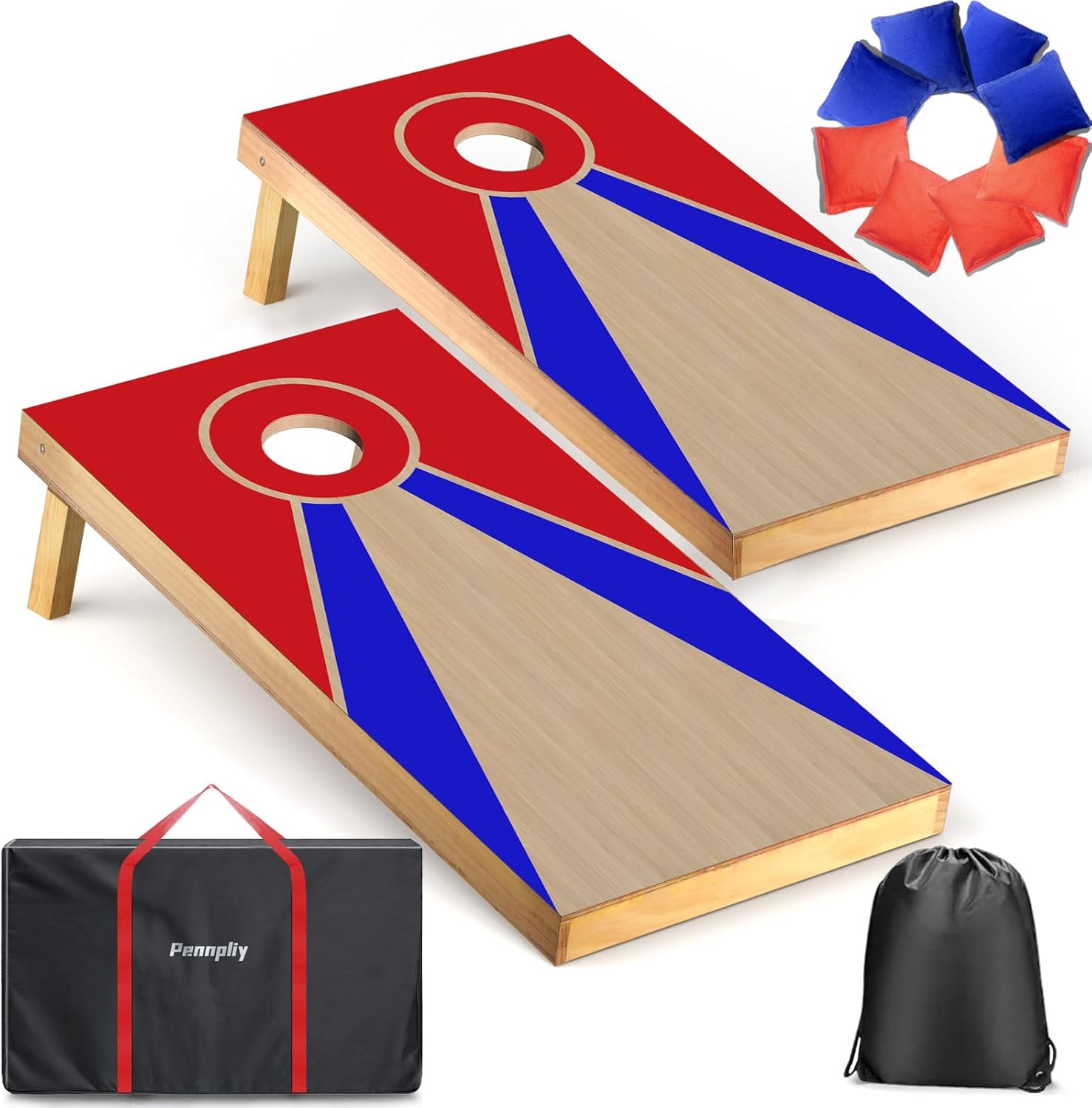 Pennpliy 4'x2' Solid Wood Cornhole Board Set, Corn Hole Boards Set ...