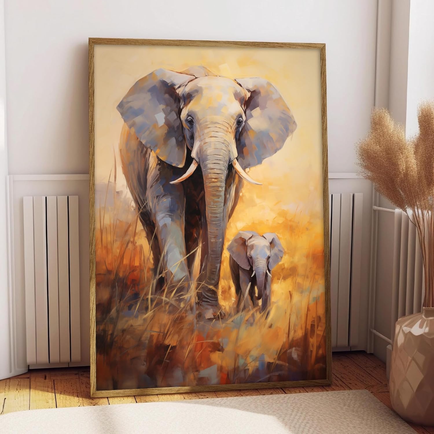 Amazon.com: Abstract Elephant Painting Vintage Animal Art Prints Baby ...