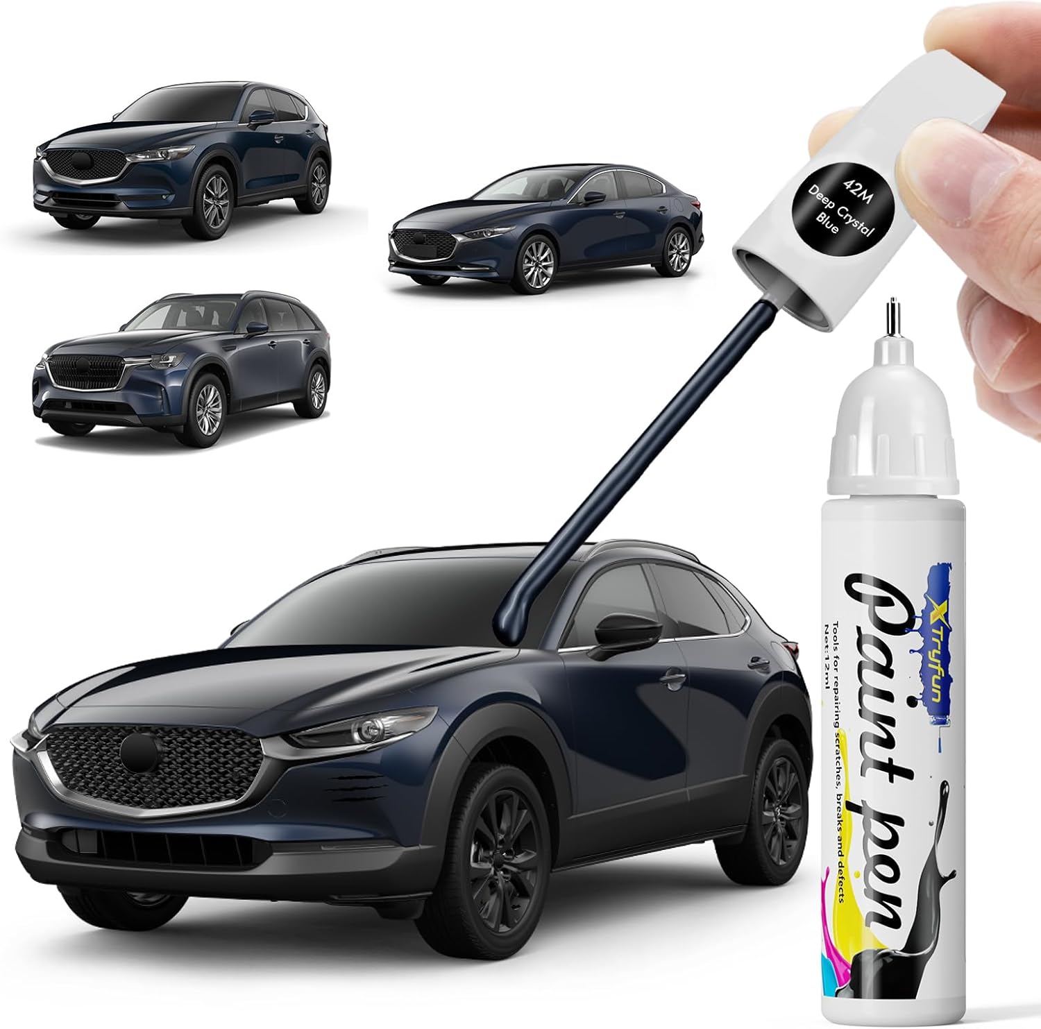 Amazon.com: XTryfun 42M Deep Crystal Blue Touch Up Paint Compatible ...