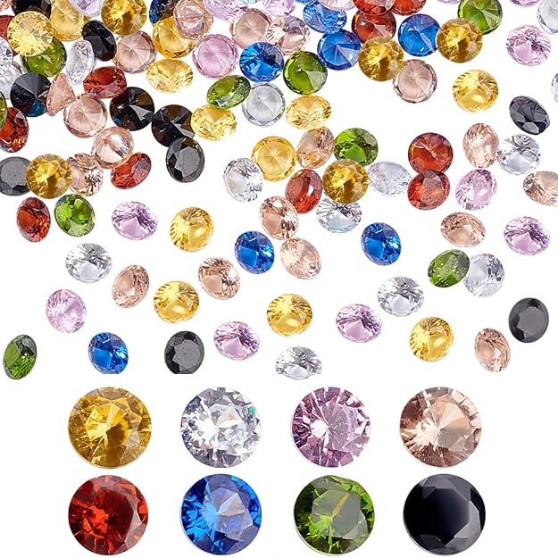 Amazon.com: PH PandaHall 400pcs 5mm Cubic Zirconia Stone 8 Colors Round ...