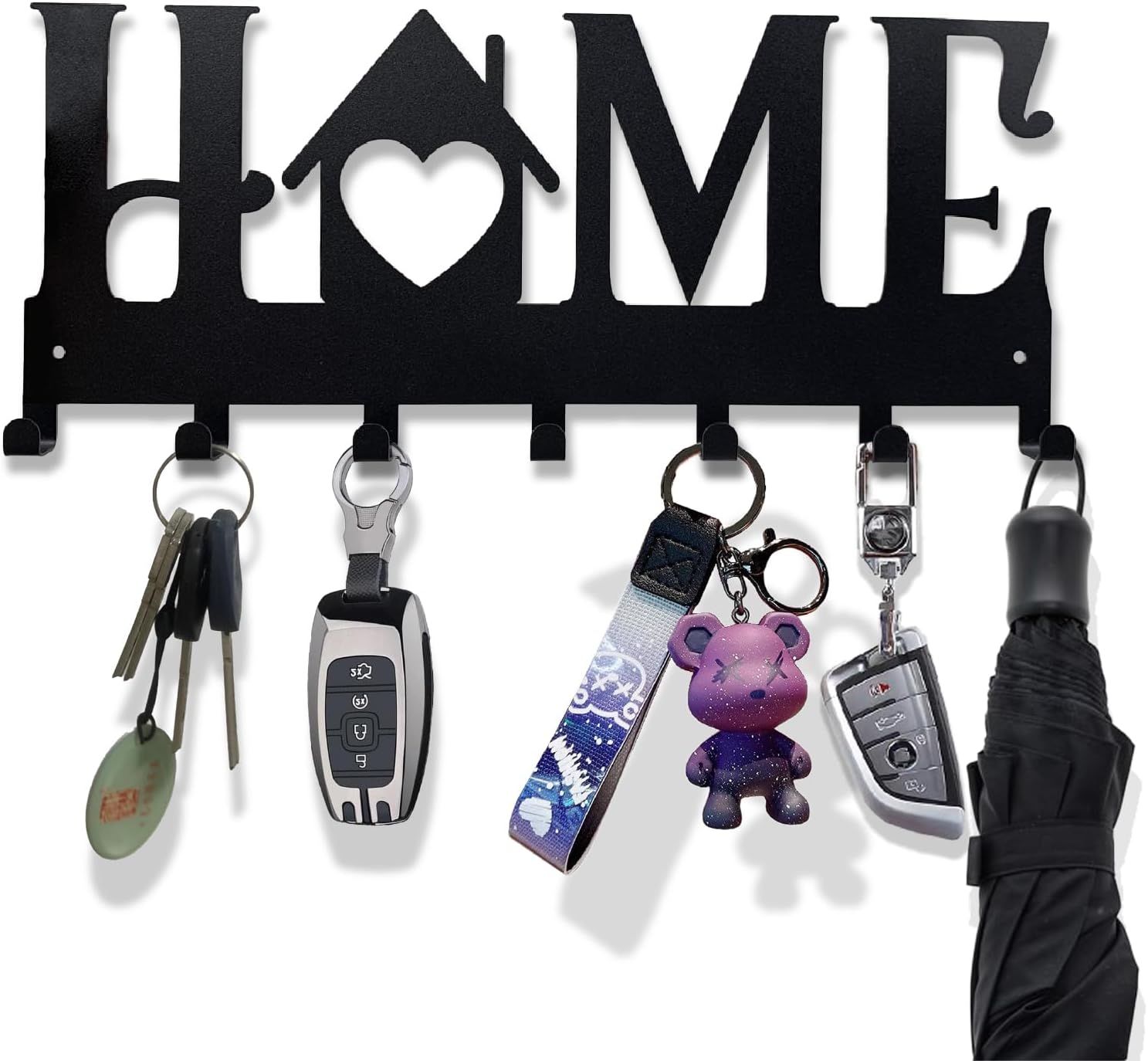 Amazon.com: Key Holder for Wall | Metal Key Holder Hooks Organizer Rack ...