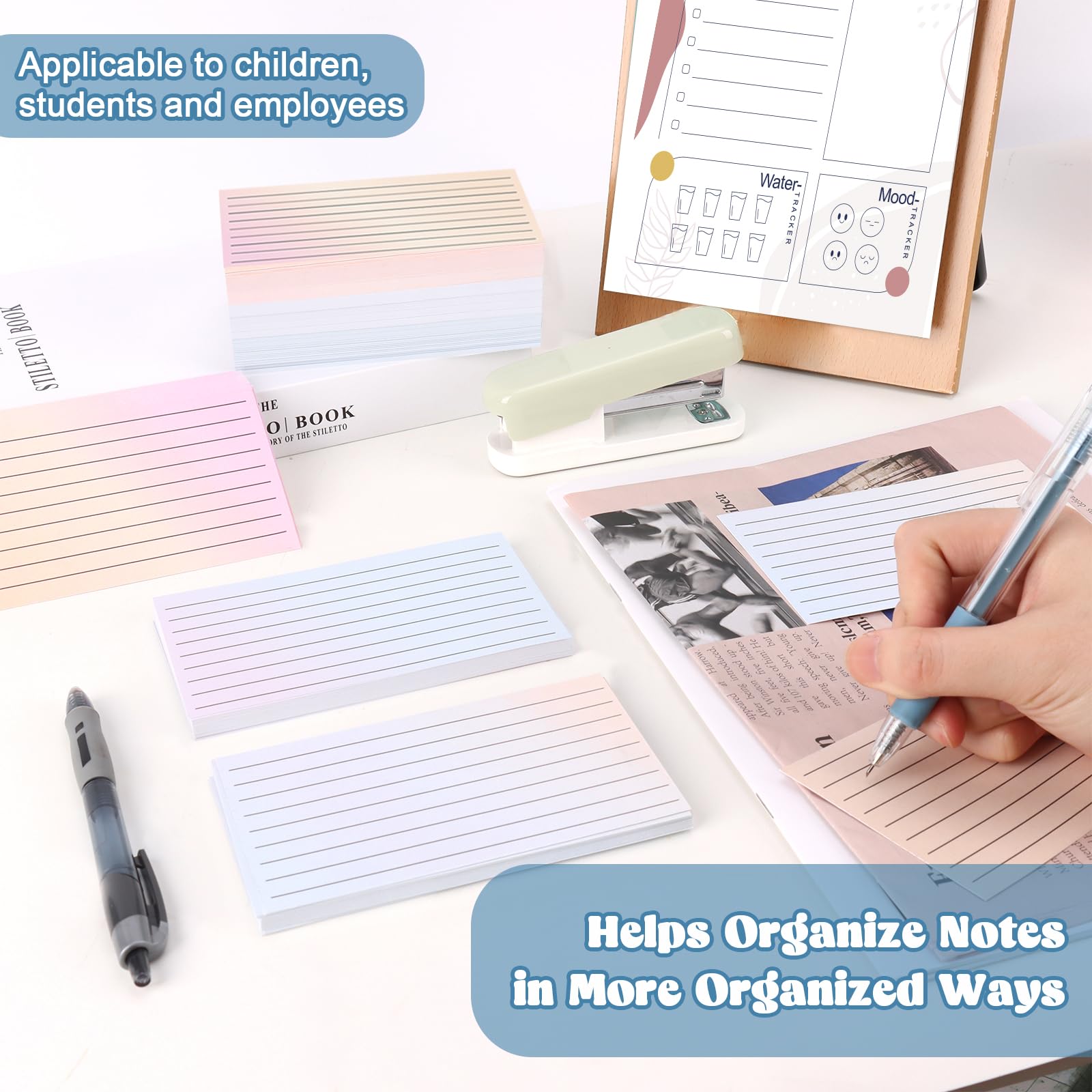 Snapklik.com : 600 Pack Ruled Index Cards 3x5 Gradient Colored Index ...