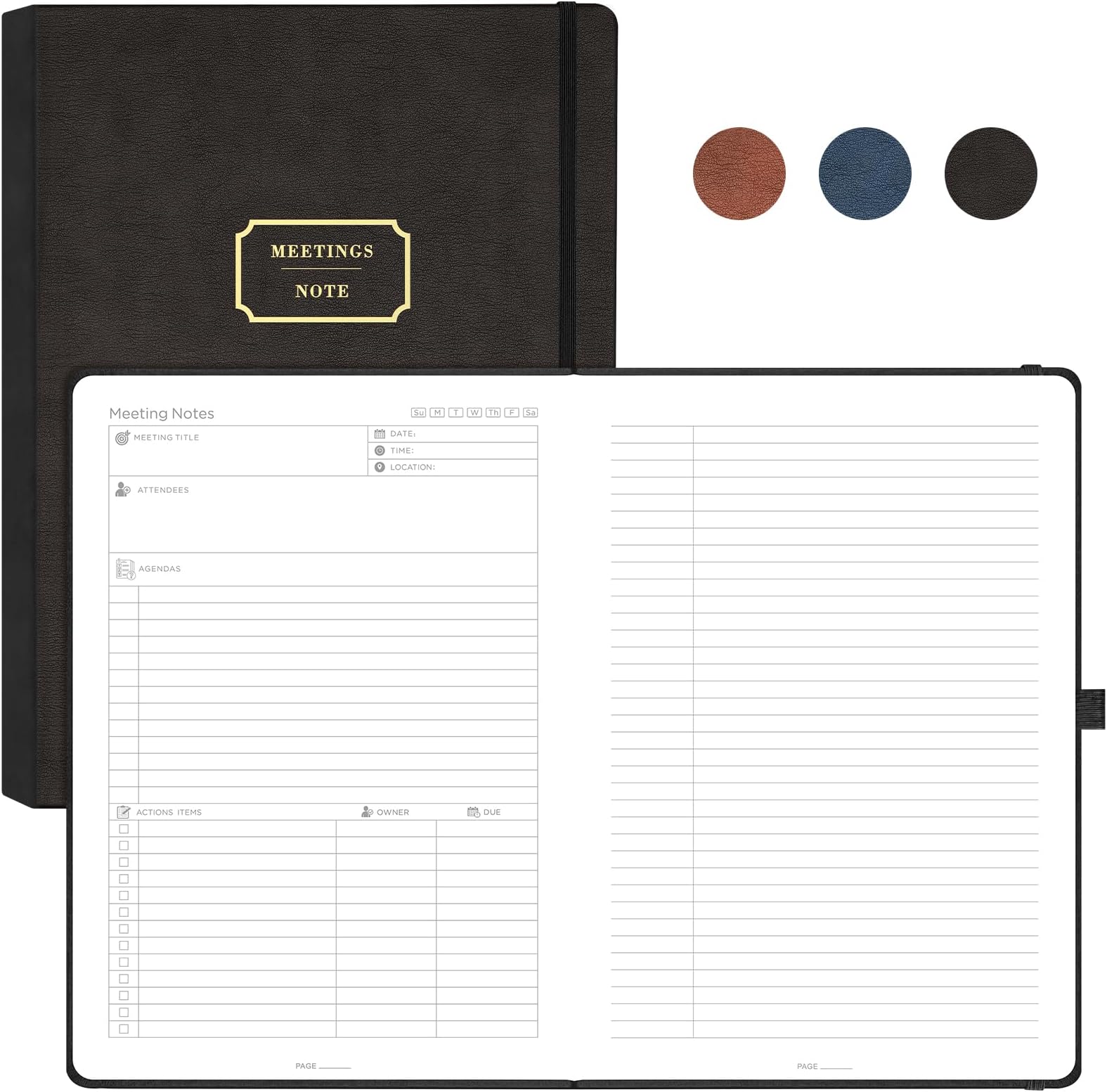 Amazon.com : EMSHOI Meeting Notebook for Work with Action Items - 240 ...