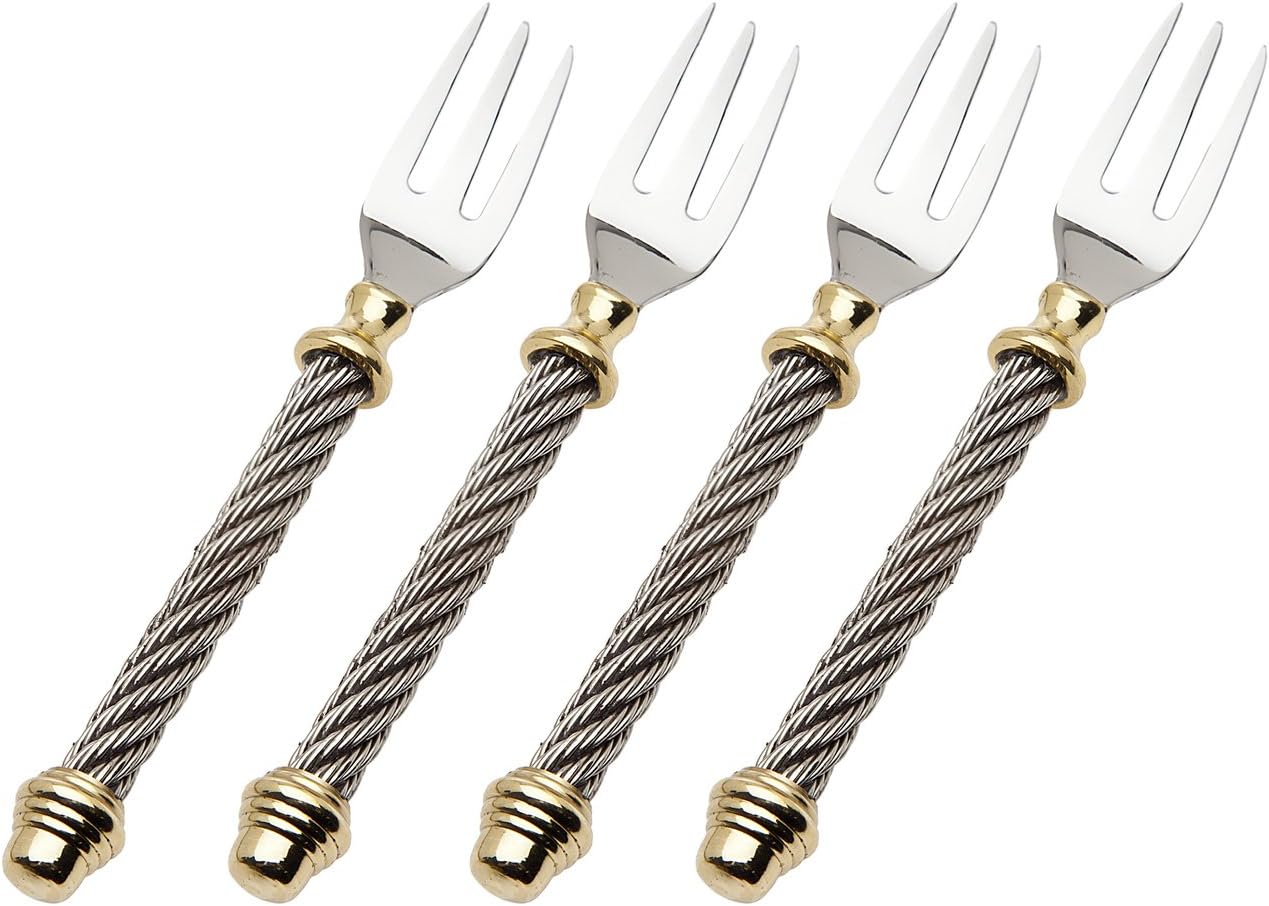 Amazon.com: Godinger Silver Art Cable S/4 Dessert Forks : Home & Kitchen
