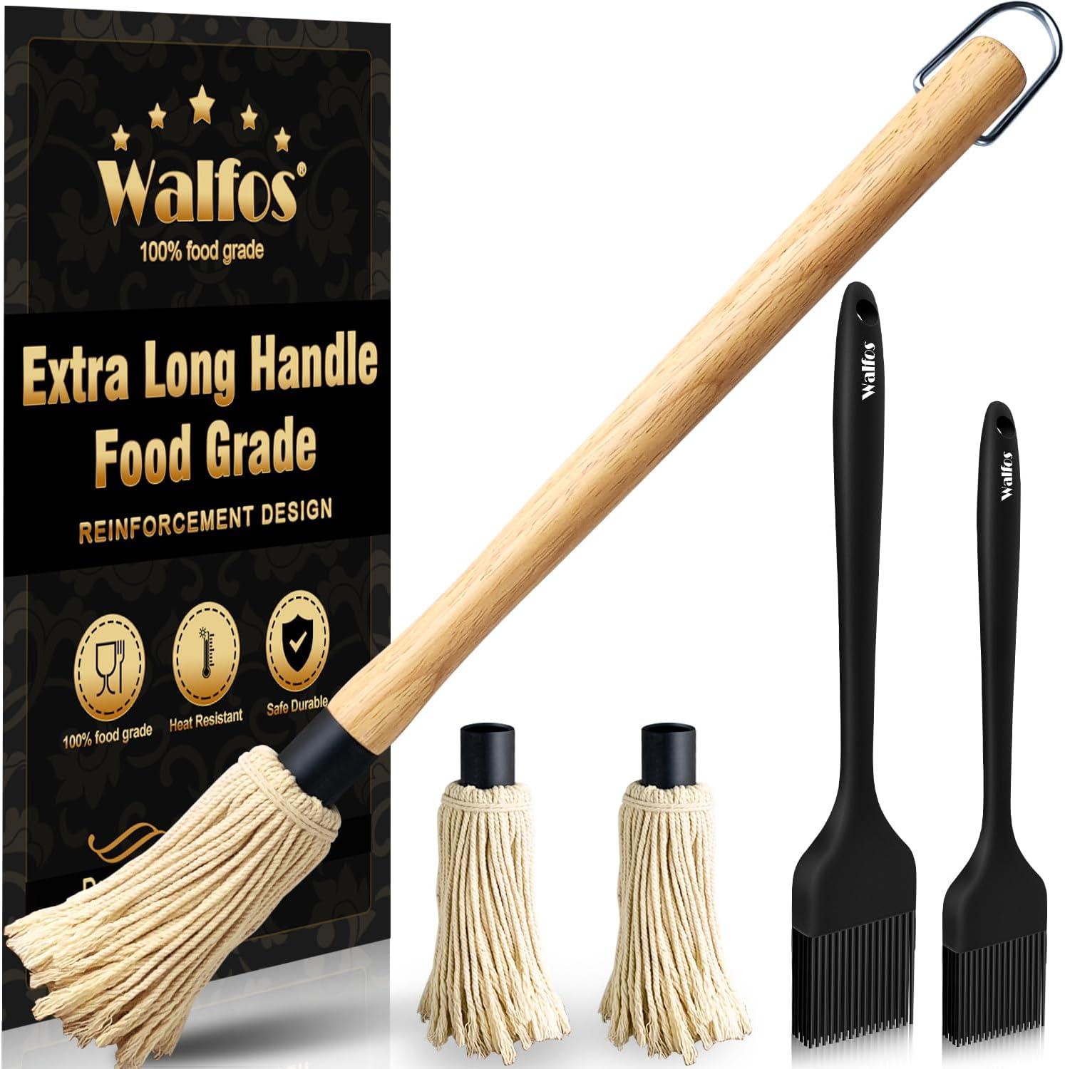 Amazon.com: Walfos Basting Brush Silicone and BBQ Mop, Grill Basting ...