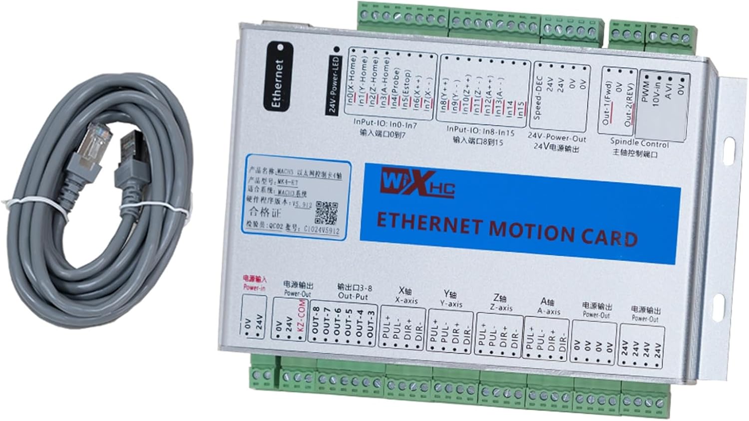 WiXHC Motion Control Card 2000KHZ Breakout Board Ethernet Interface CNC Controller Card for CNC ...