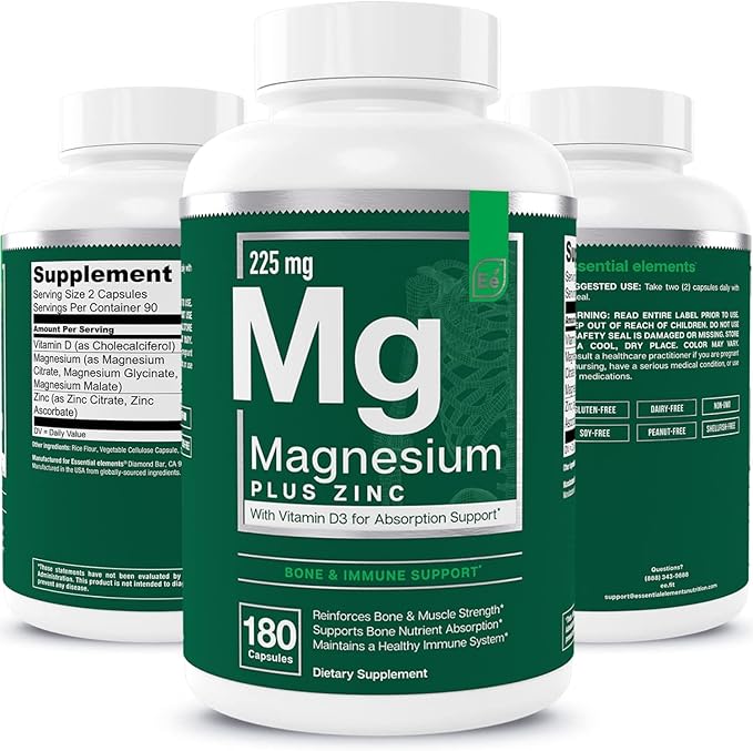 Amazon.com: Essential Elements Magnesium & Zinc with Vitamin D3 for ...