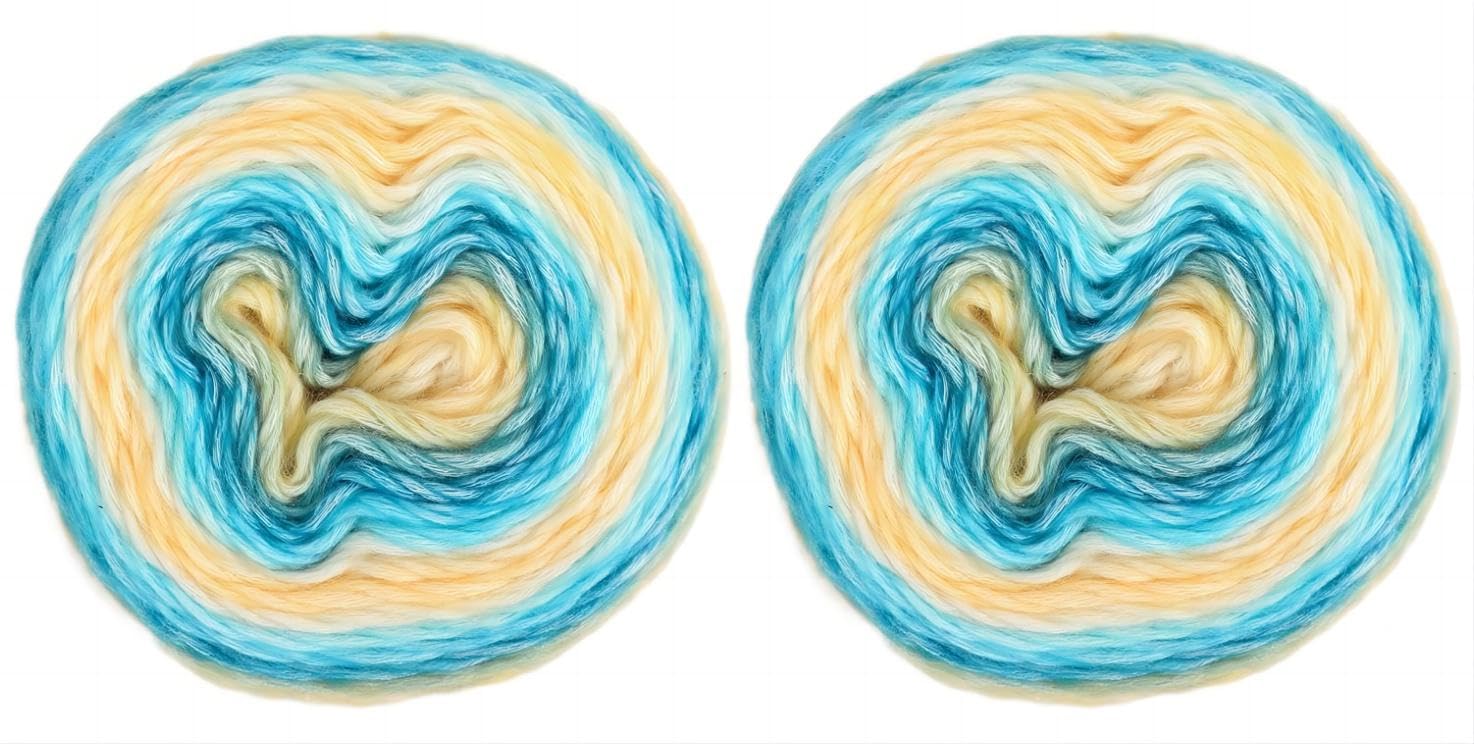 Amazon.com: Lerchiyar Gradient Cake Yarn Multicolor Fairyland Rainbow ...