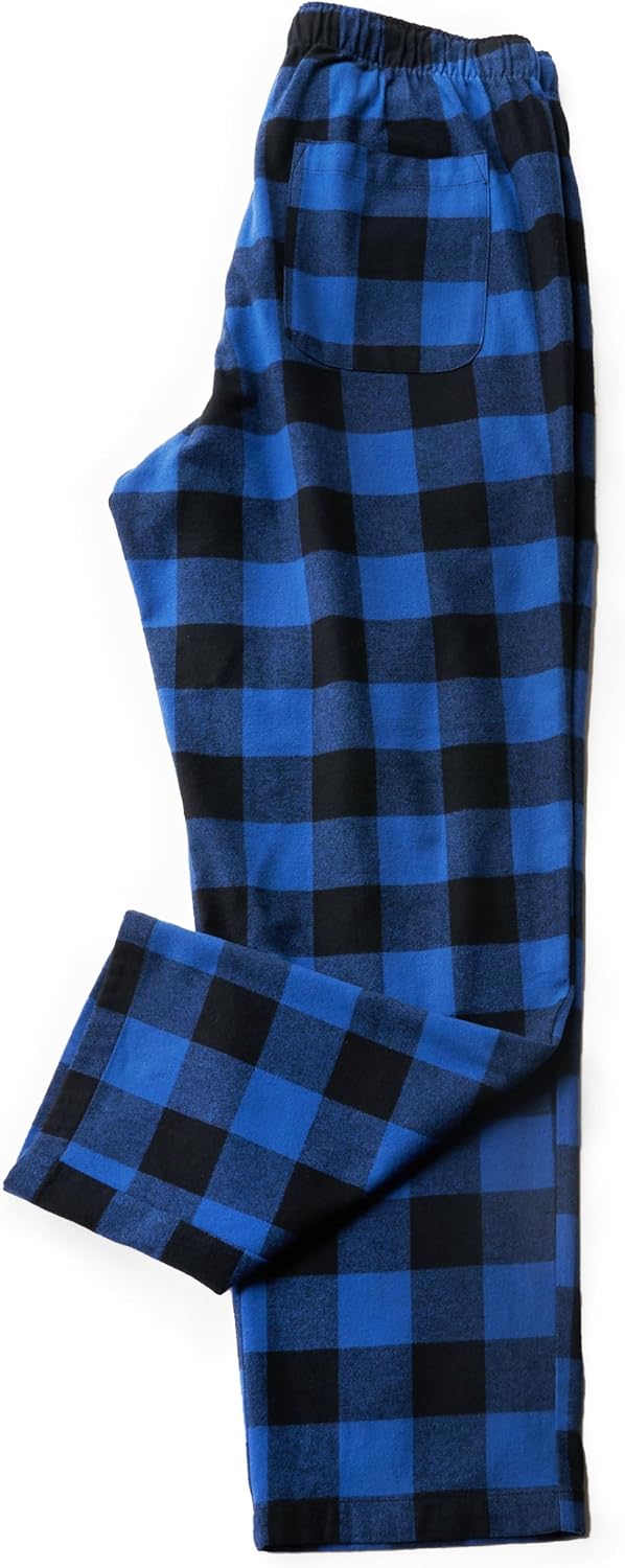 LAPASA Men's Pajama Pants Cotton Flannel Plaid Lounge Fleece Warm Sleepwear Pants PJ Bottoms ...
