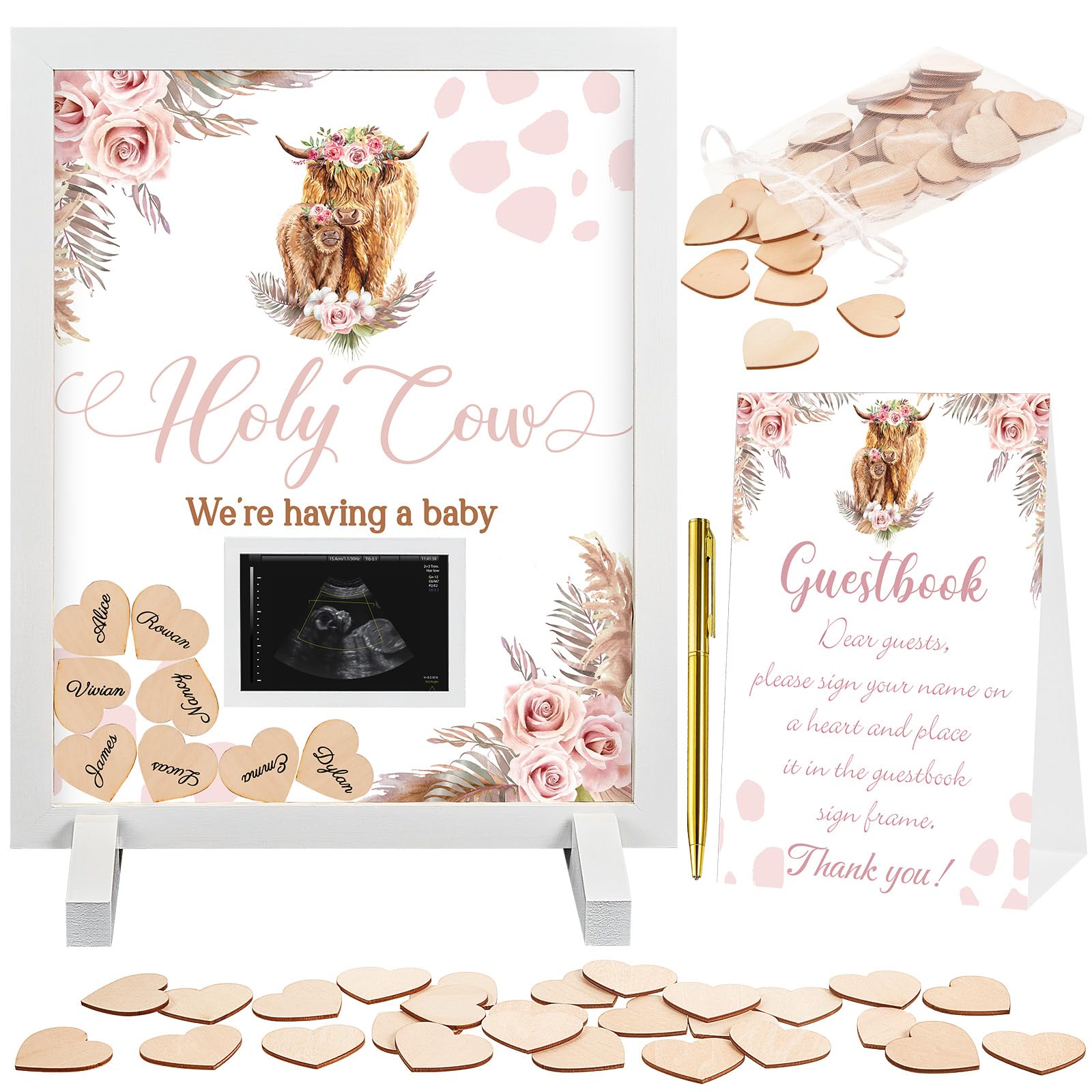 Amazon.com: Kosiz Baby Shower Guest Book Alternatives Baby Shower ...