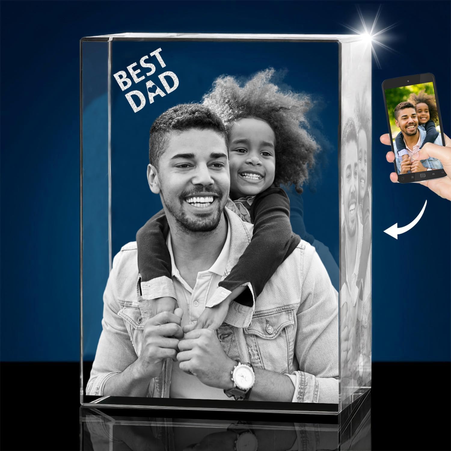Amazon.com - Custom 3D Photo Crystal, Personalized 3D Engraved Crystal ...