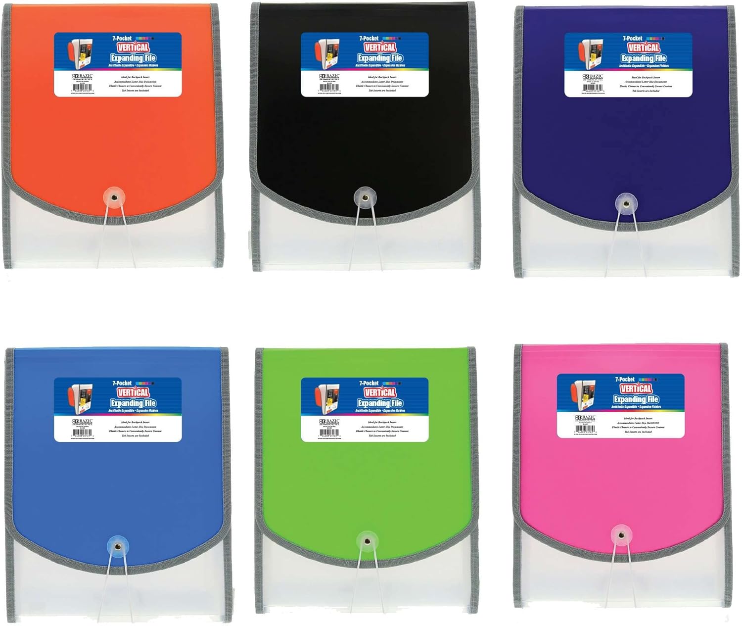 Amazon.com : BAZIC Expanding File Folder 7 Pockets w/A-Z Tab Monthly ...