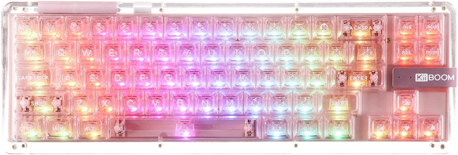 KiiBoom Phantom 68 65% Hot Swappable Crystal Gasket-Mounted Mechanical ...