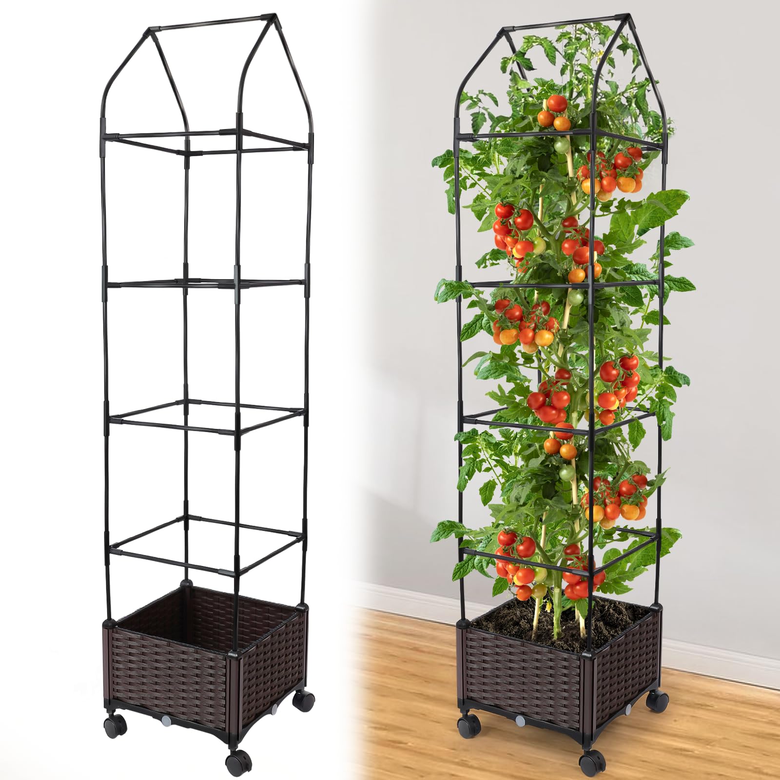 Amazon.com: Kalolary Raised Garden Bed with Trellis for Climbing Plant ...