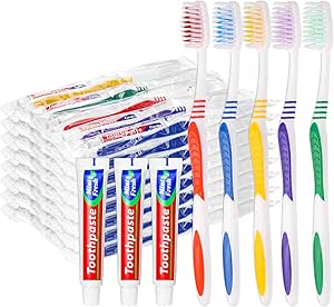 SLequipo 10 Pack Disposable Toothbrushes with Toothpaste Individually ...