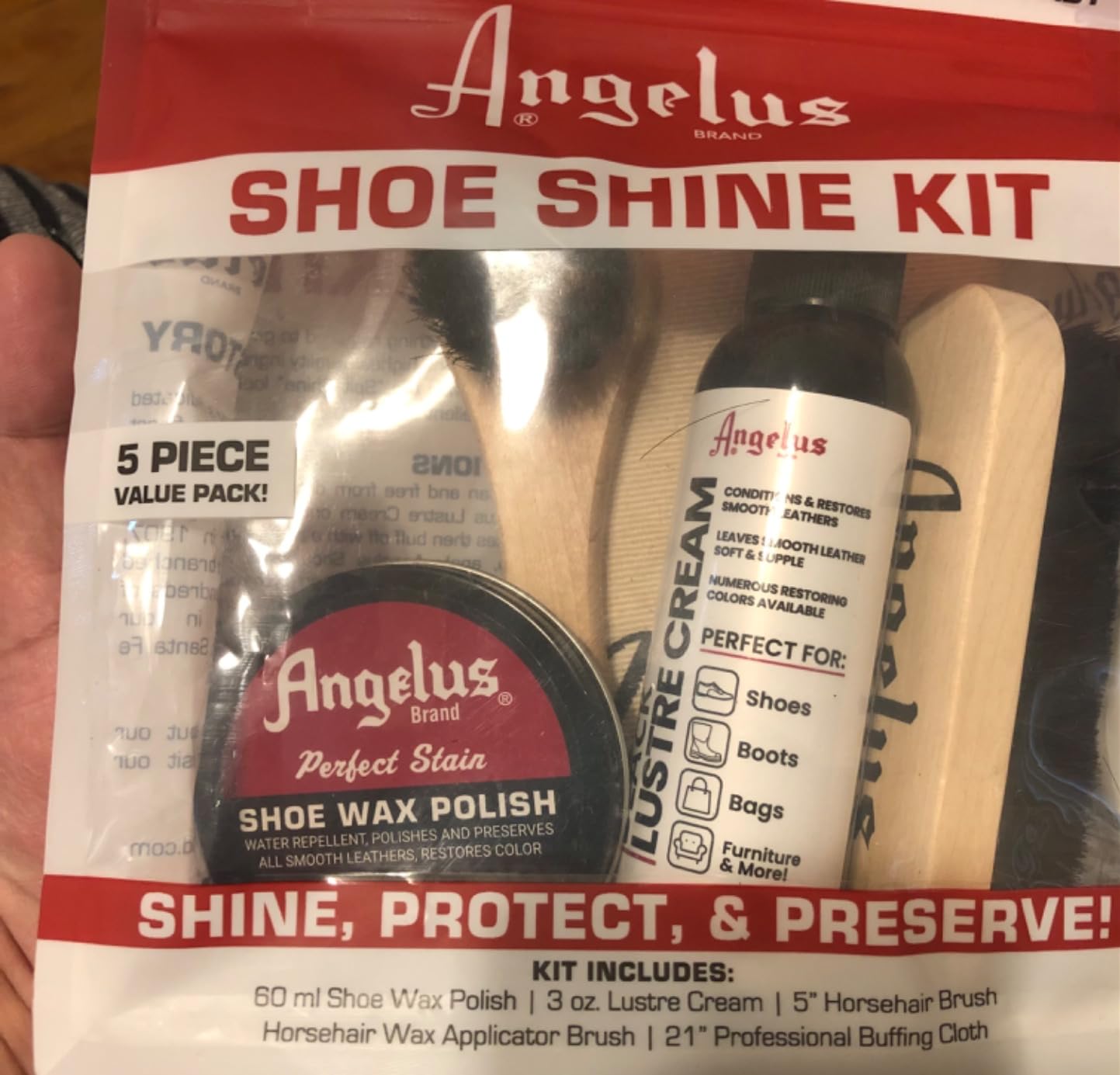 Amazon.com: Angelus Shoe Shine Kit, Black- Boot and Shoe Polish Wax ...