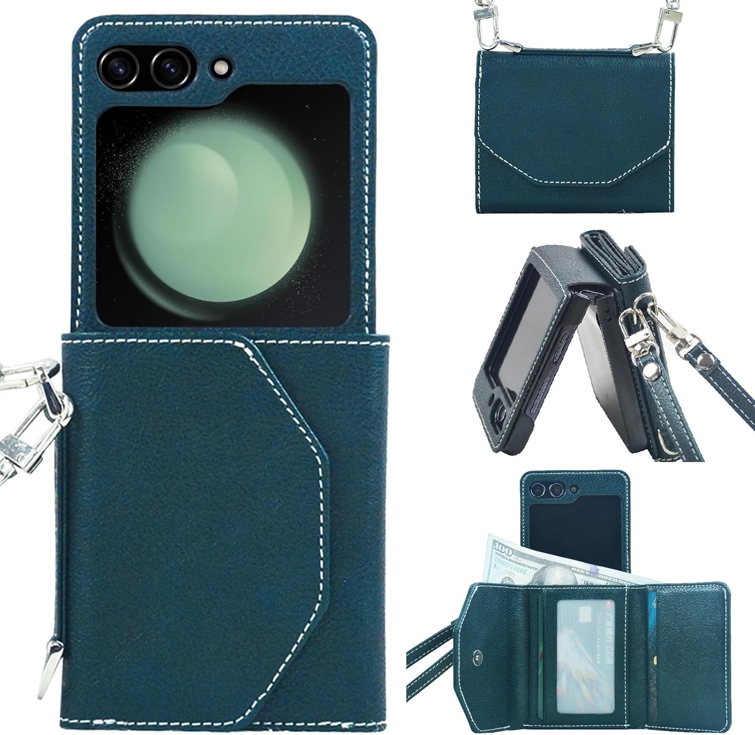 Amazon.com: YQODSZ for Samsung Galaxy Z Flip 5 Wallet Case with Hard ...
