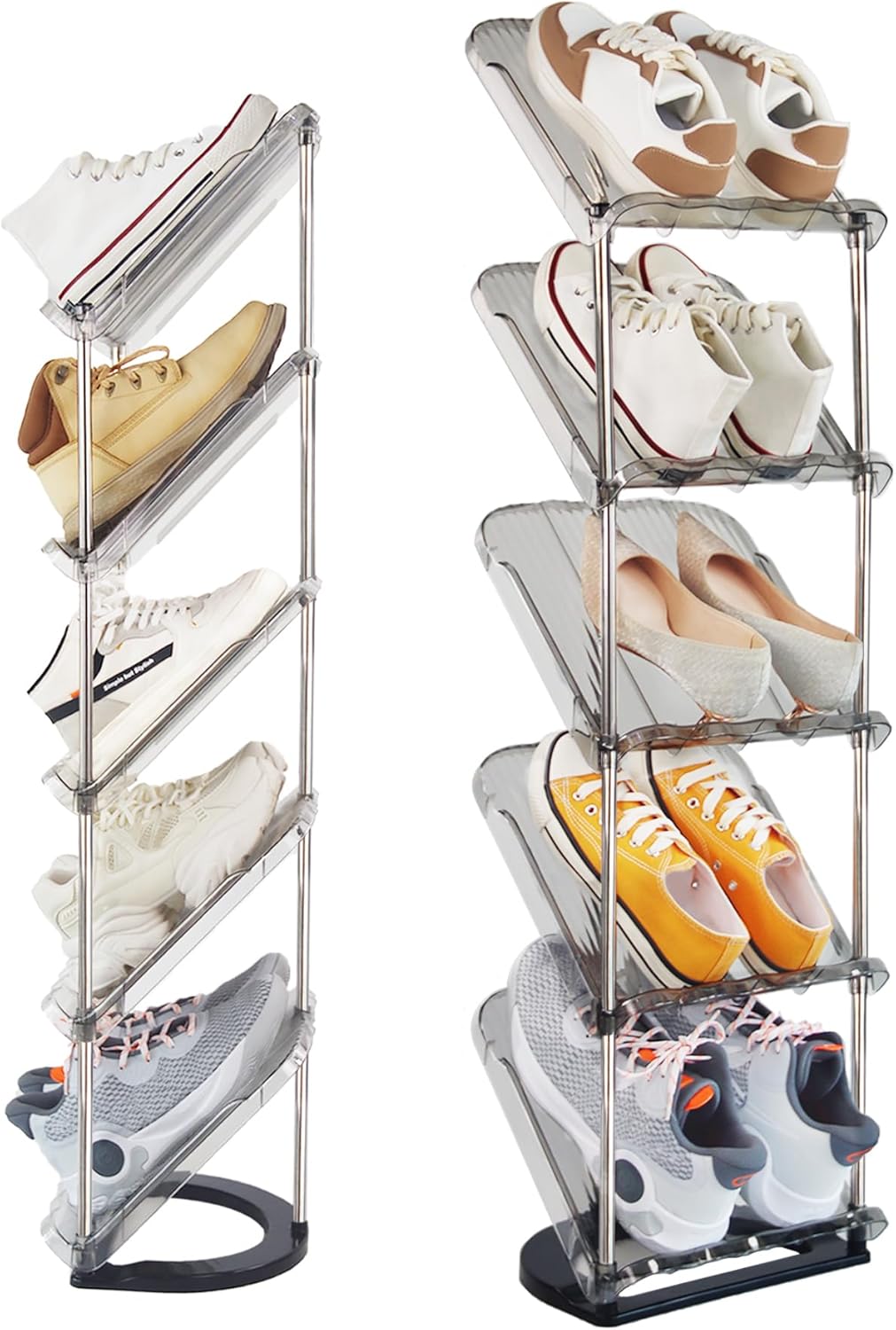 Patinao 2 Pack Sloping Narrow Shoe Rack 5 Tiers - Slim Tall Shoes Racks ...