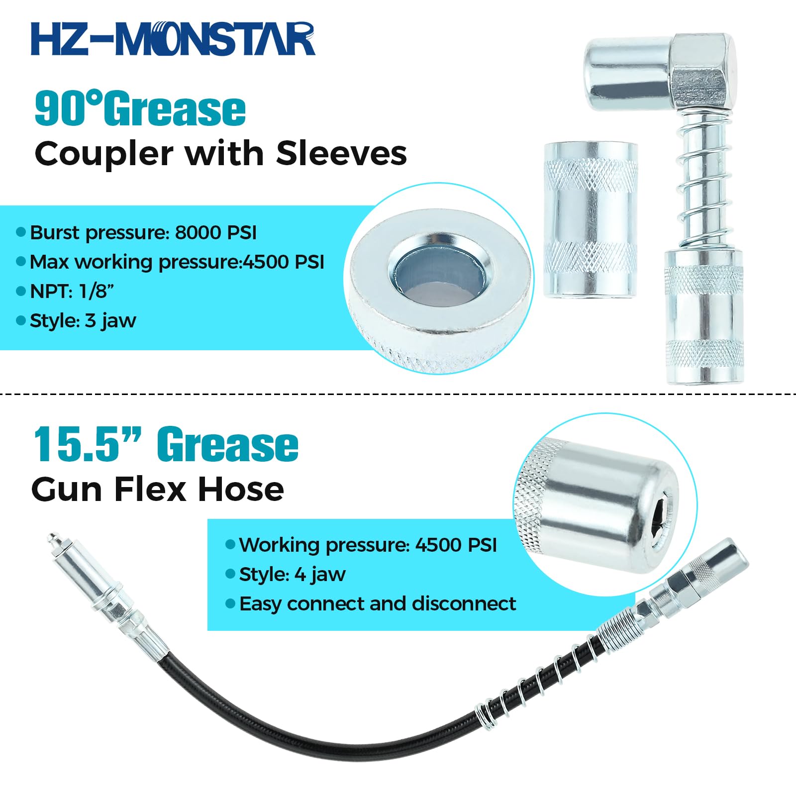 Snapklik.com : HZ-MONSTAR 9Pcs Quick Connect Greg Accessory Kit, Grease ...