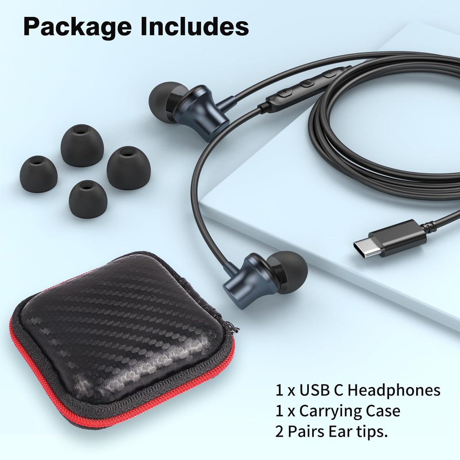 USB C Headphone for Samsung S24 Ultra S24+ S23 iPhone 15 Pro Max Wired ...