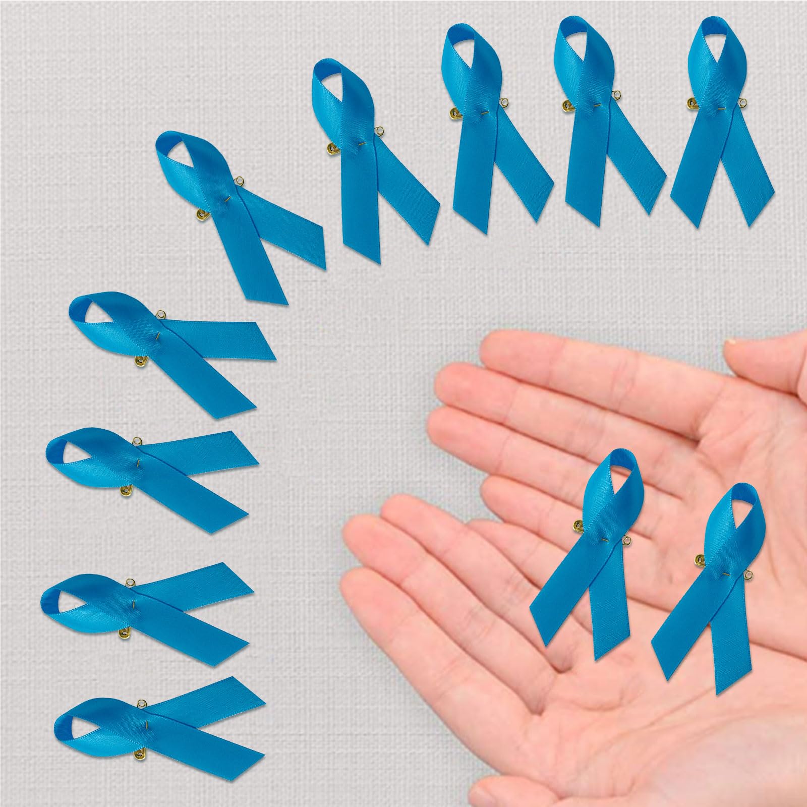Snapklik.com : WANDIC 200 Pcs Aegean Blue Ribbon Pins, Colon Cancer ...