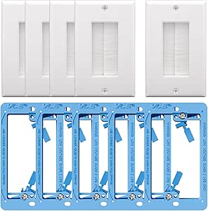 Amazon.com: VCE Brush Wall Plate 5-Pack(White) Bundle with Low Voltage ...
