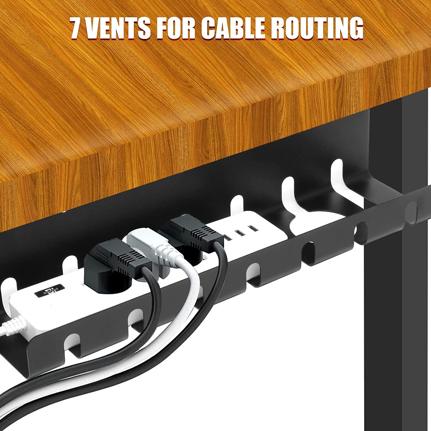 Snapklik.com : Under Desk Cable Management, 2 Pack 17" Cable Tray ...