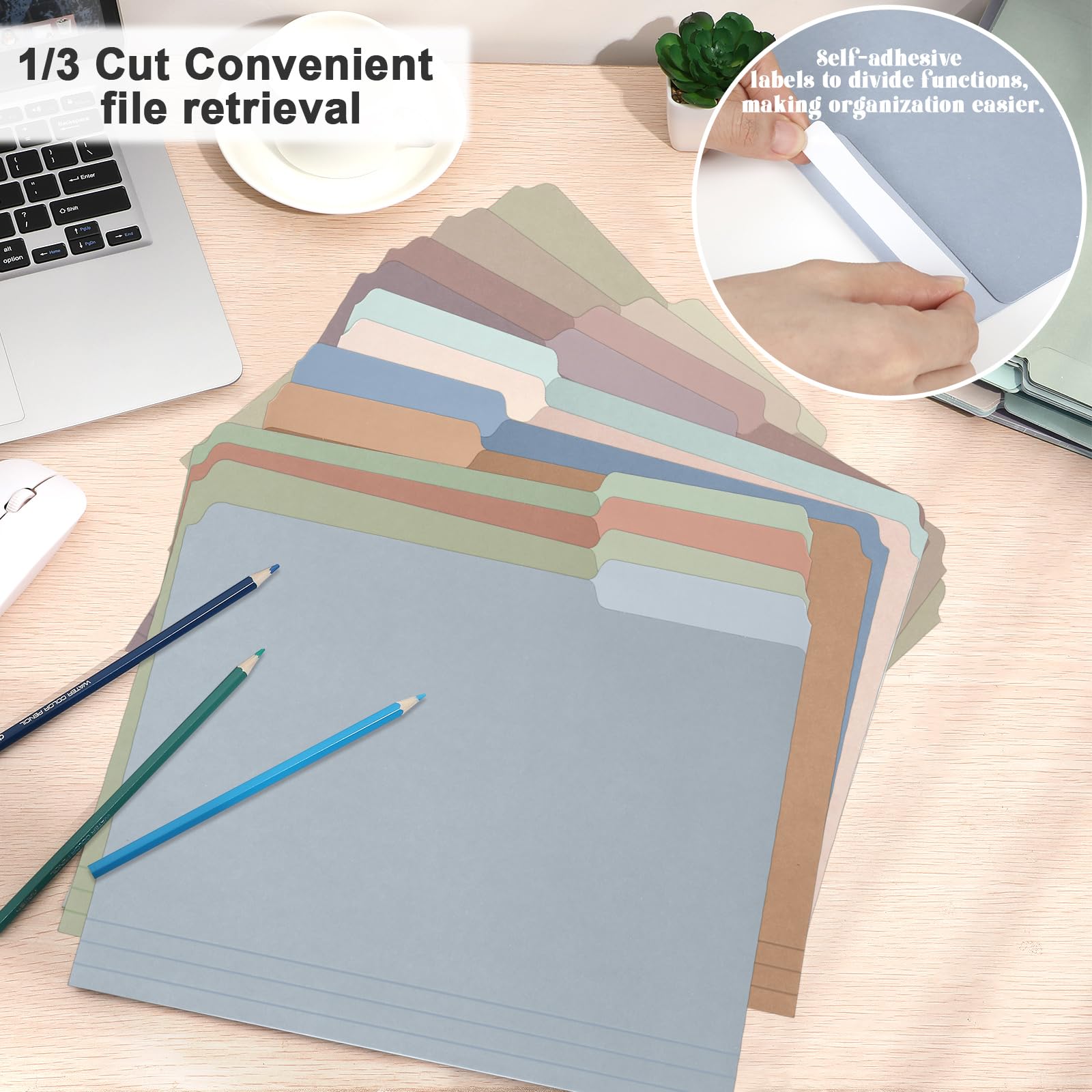 Boho Colored File Folders Gisgfim 12-Pack Two-Tone File Folders - 1/3 ...