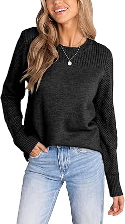 Amazon.com: CUPSHE Womens Sweaters Casual Long Sleeve Pullover Sweaters ...