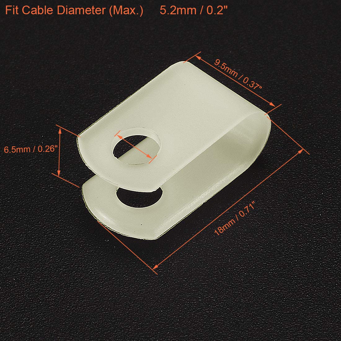 Attache Fil Electrique Sourcing Map 100pcs Serre Câble R-type Nylon ...