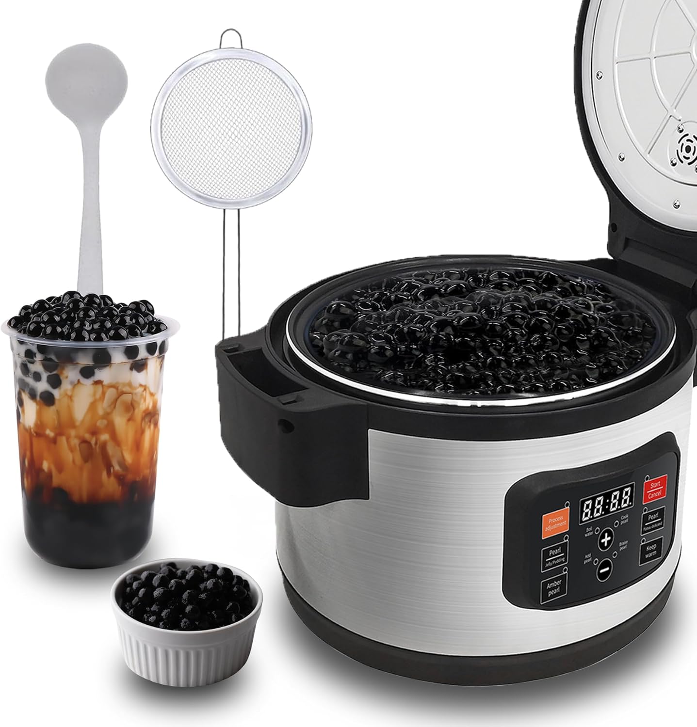 Amazon.com: Wixkix 12L Commercial Tapioca Maker Pearl Cooker, Automatic ...
